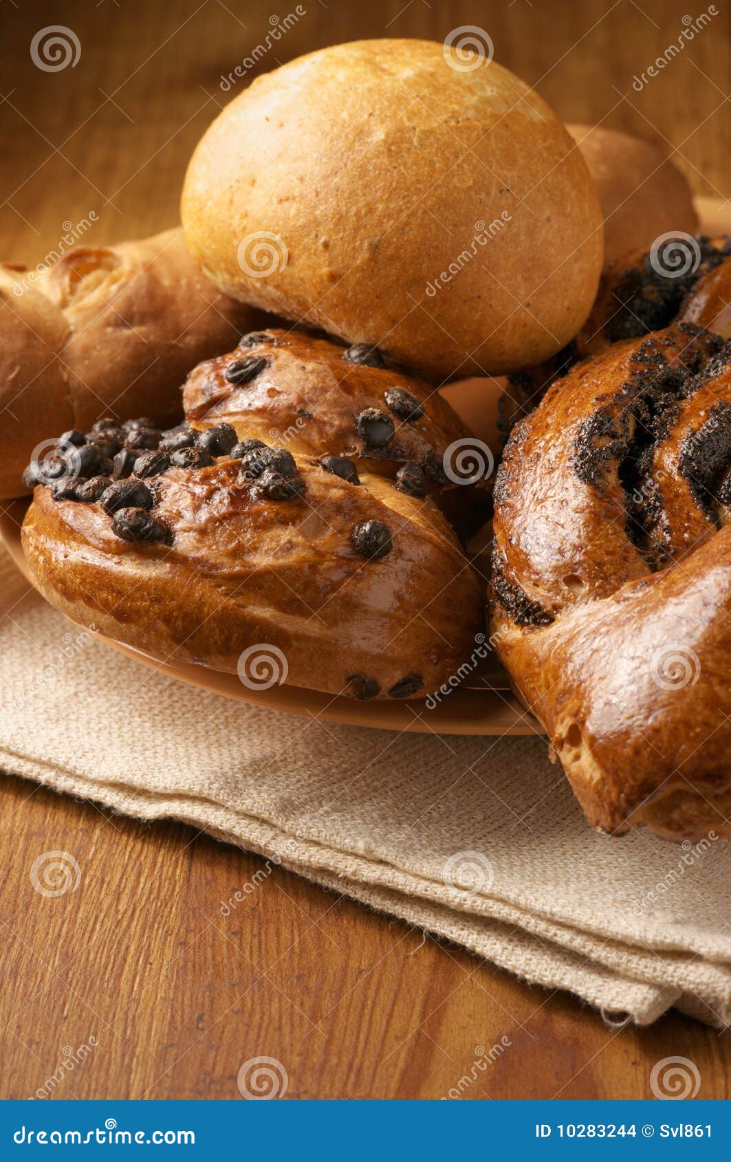 Assorted buns stock photo. Image of rustic, baked, objects - 10283244