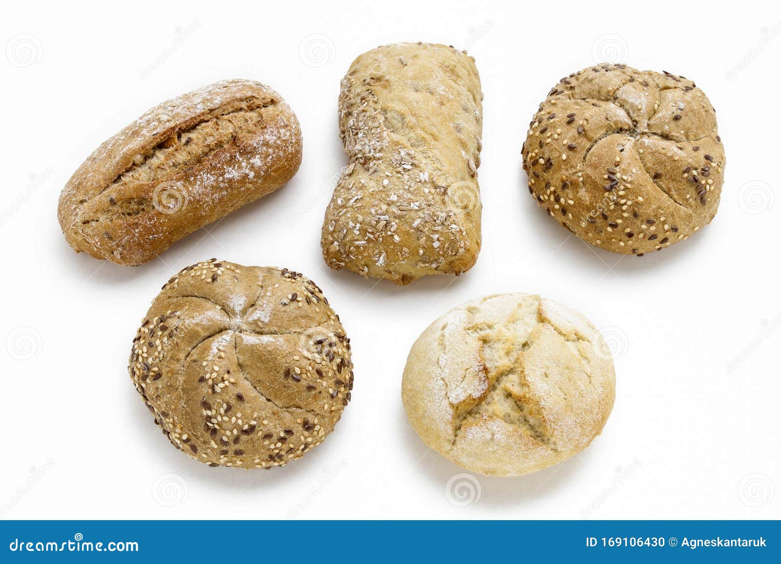 Assorted Buns Isolated on White Stock Photo - Image of healthy, crop ...