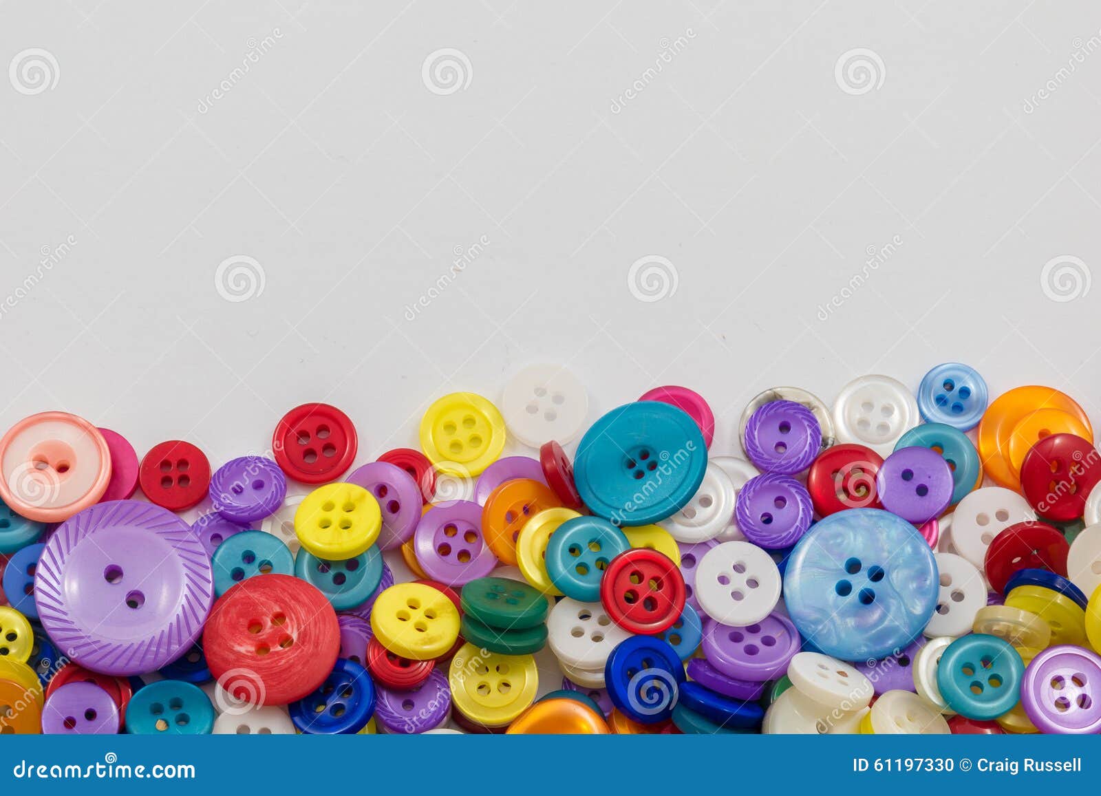 Assorted Buttons Background with Copyspace Stock Photo - Image of ...