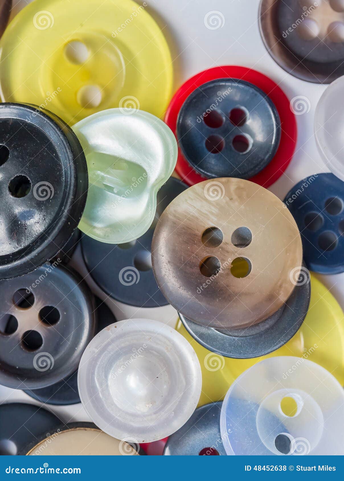 Assorted Buttons Represents Sewing Assortment and Diverse Stock Photo ...