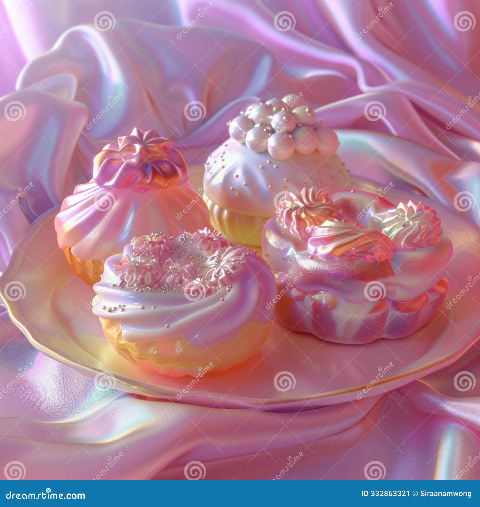 Assorted Cakes on Pastel Background. by Generative Ai Stock ...
