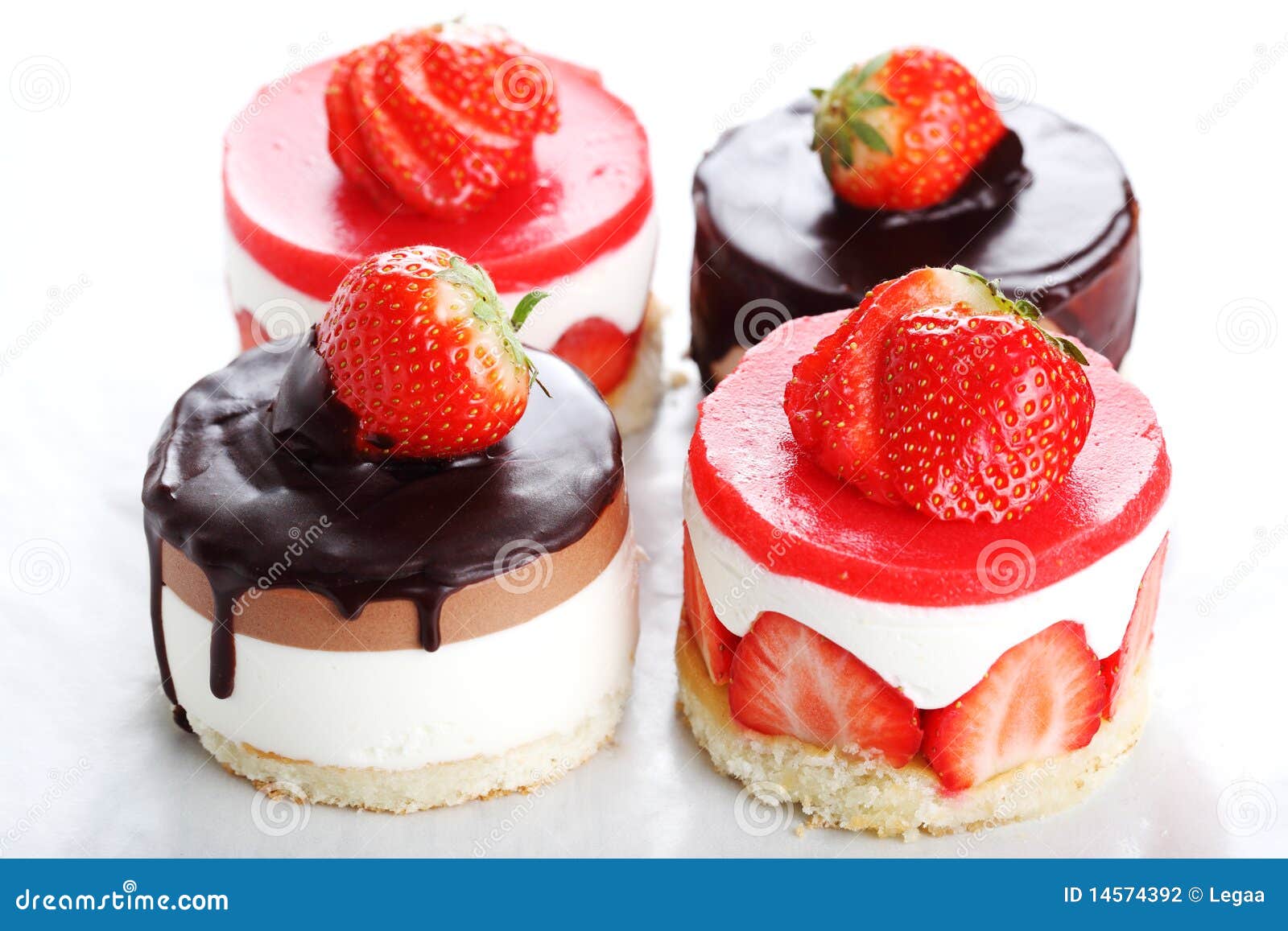 Assorted Cakes with Strawberriy Stock Photo - Image of delicious, plate ...