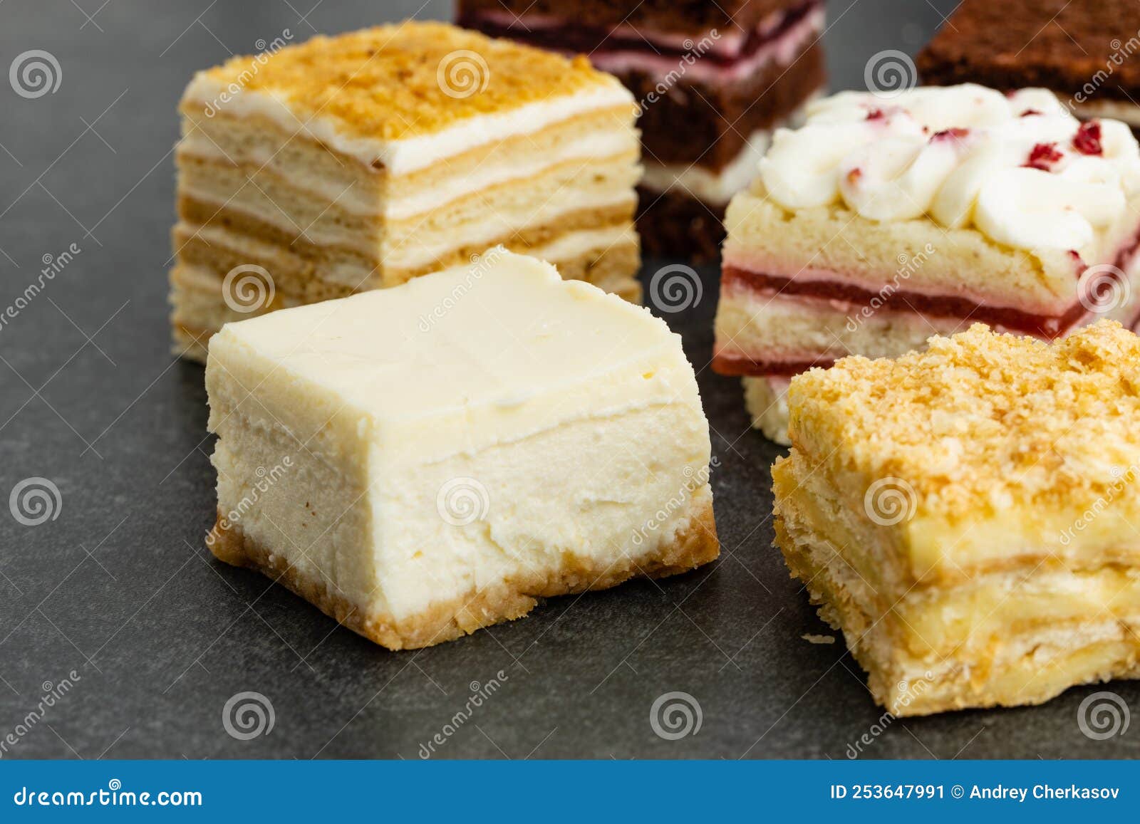 Assorted Cakes and Sweets Deserts Chocolate Late Cheescake Stock Image ...