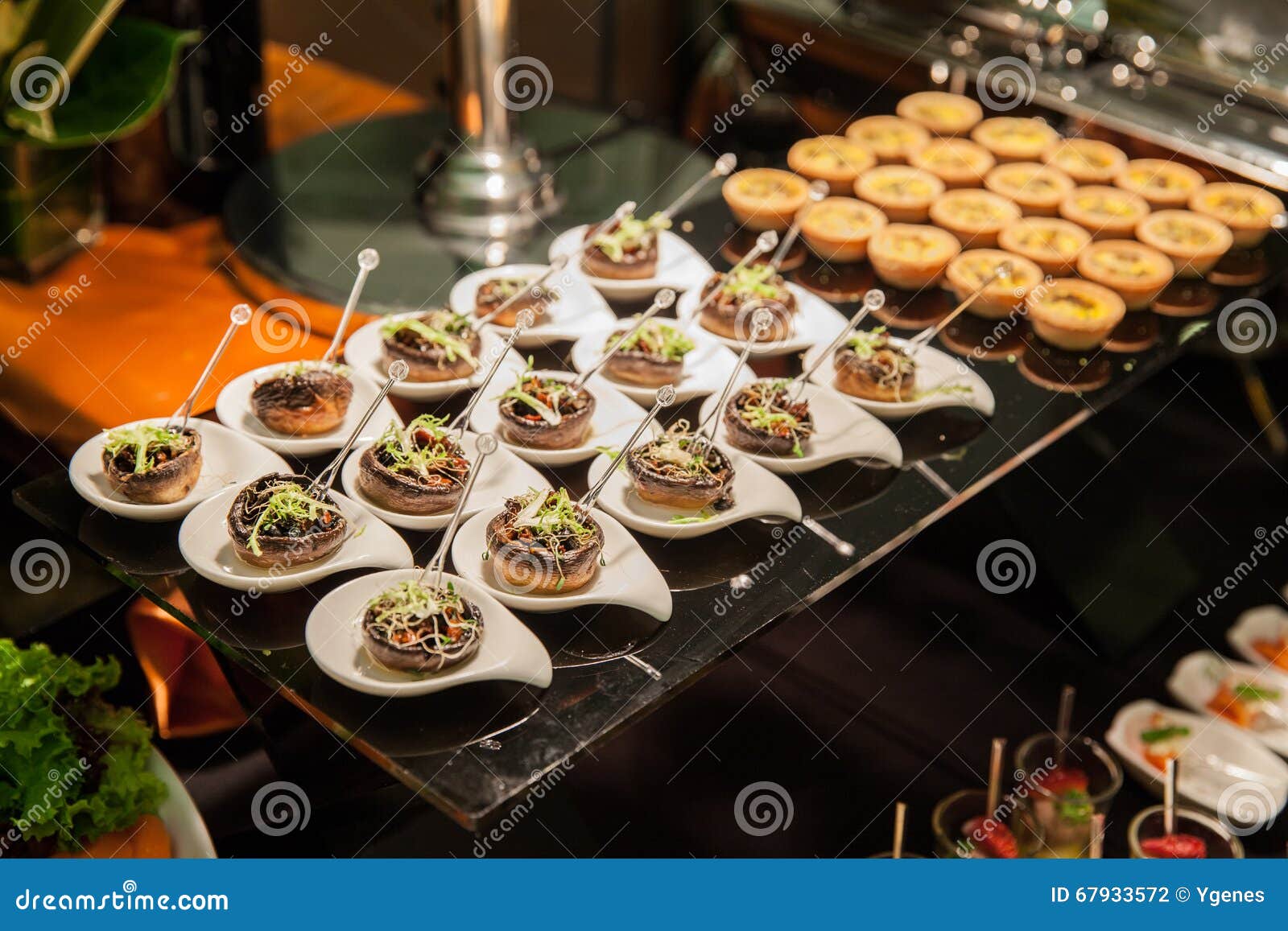 Assorted CanapÃ©s on Buffet Stock Photo - Image of caviar, bread: 67933572