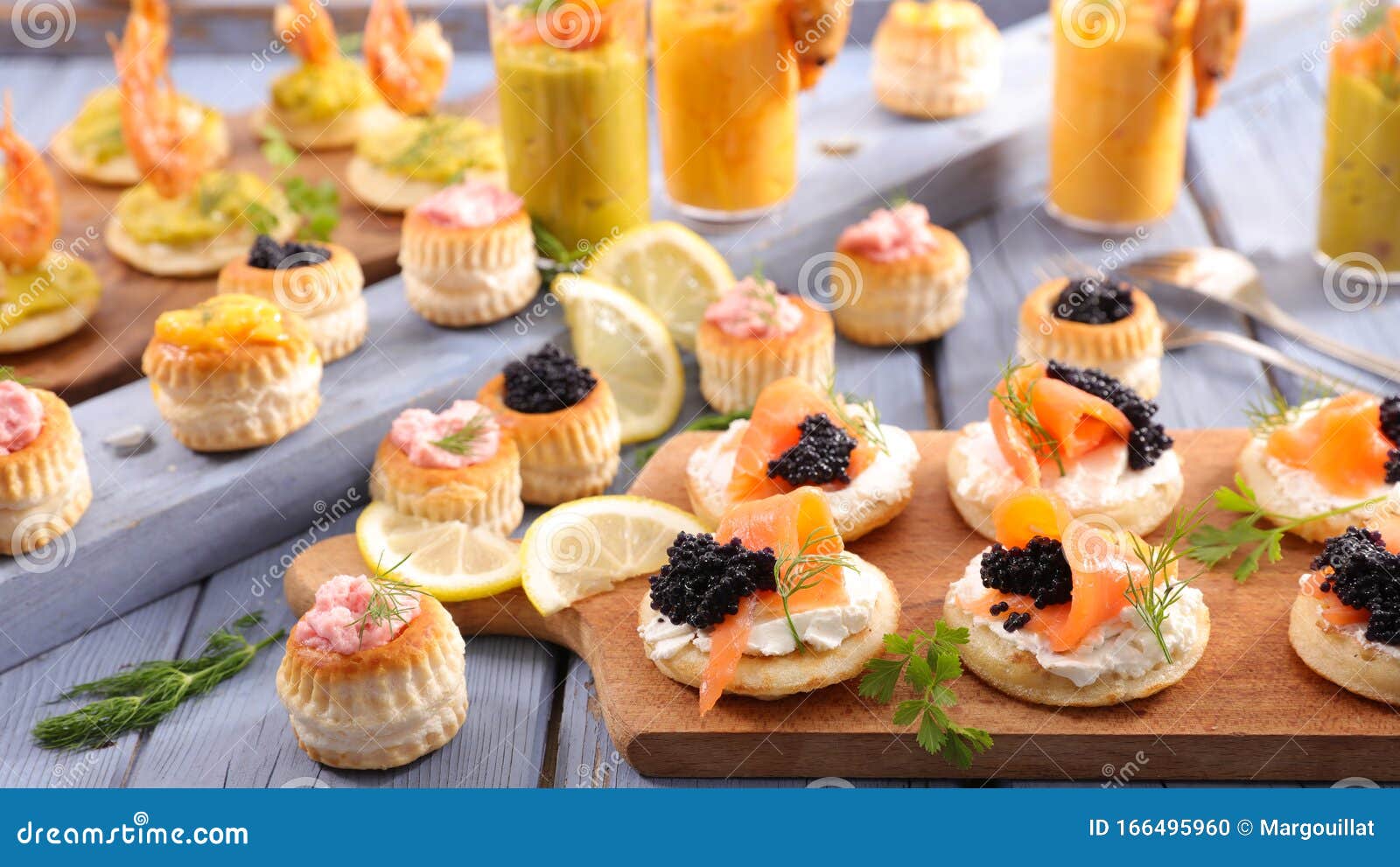 Assorted of canape stock photo. Image of harissa, appetizer - 166495960