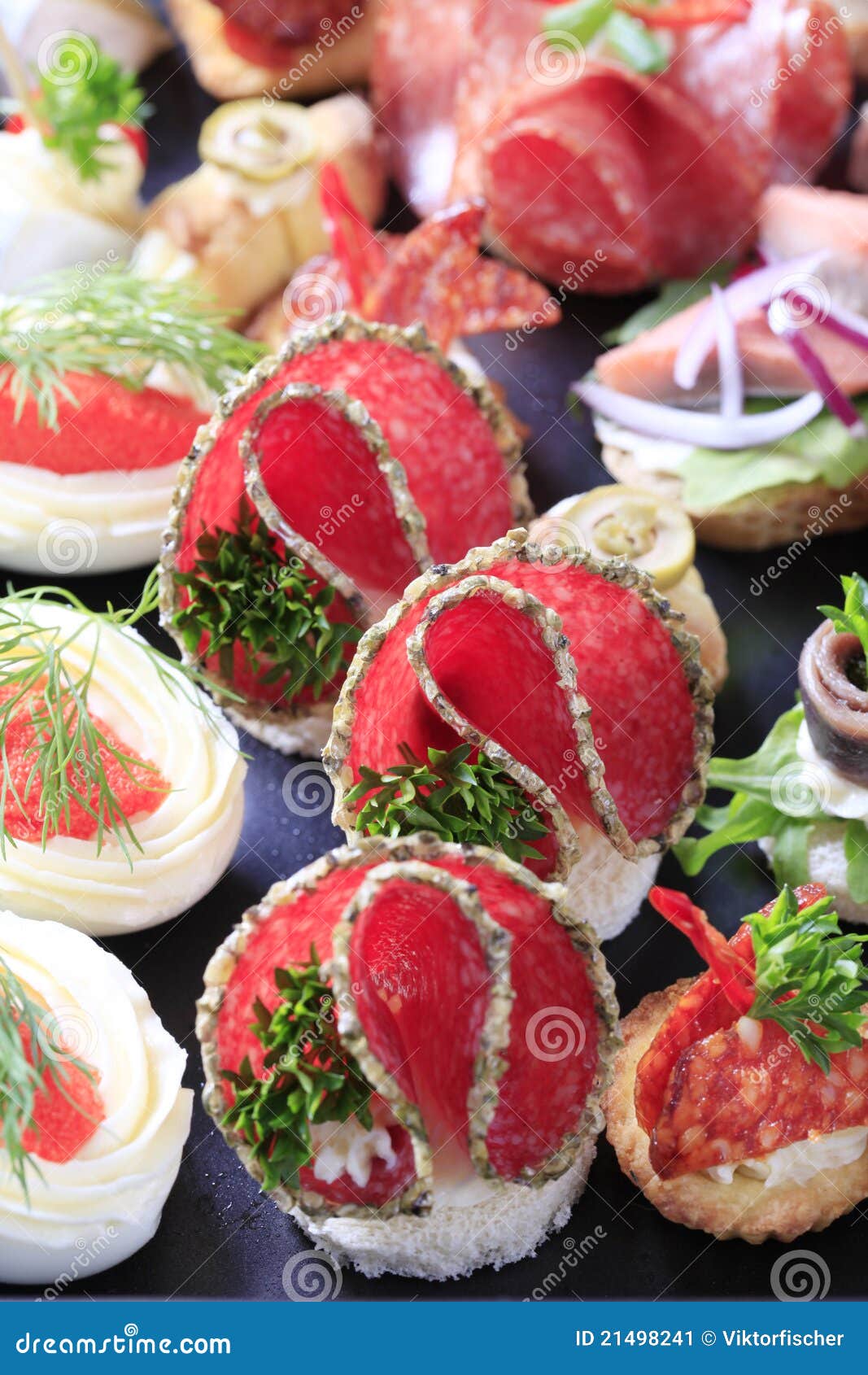 Assorted canapes stock image. Image of pastry, gourmet - 21498241