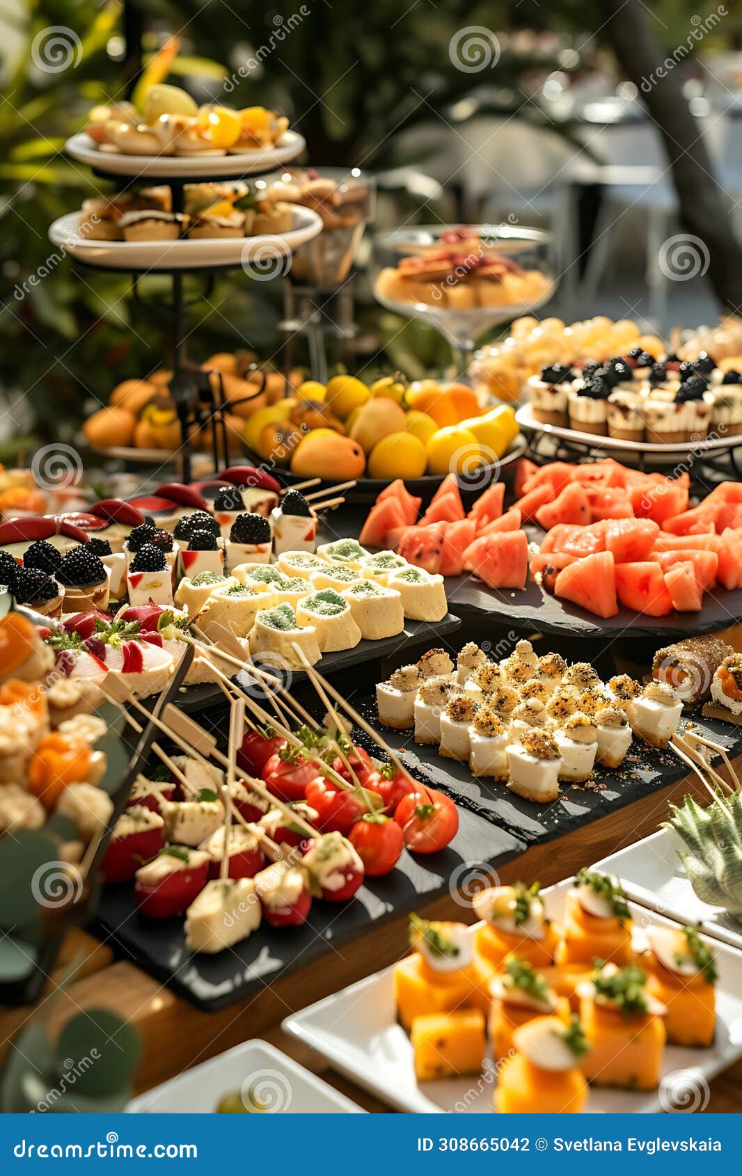 Assorted Canapes Selection On Glass Tray Stock Photography ...
