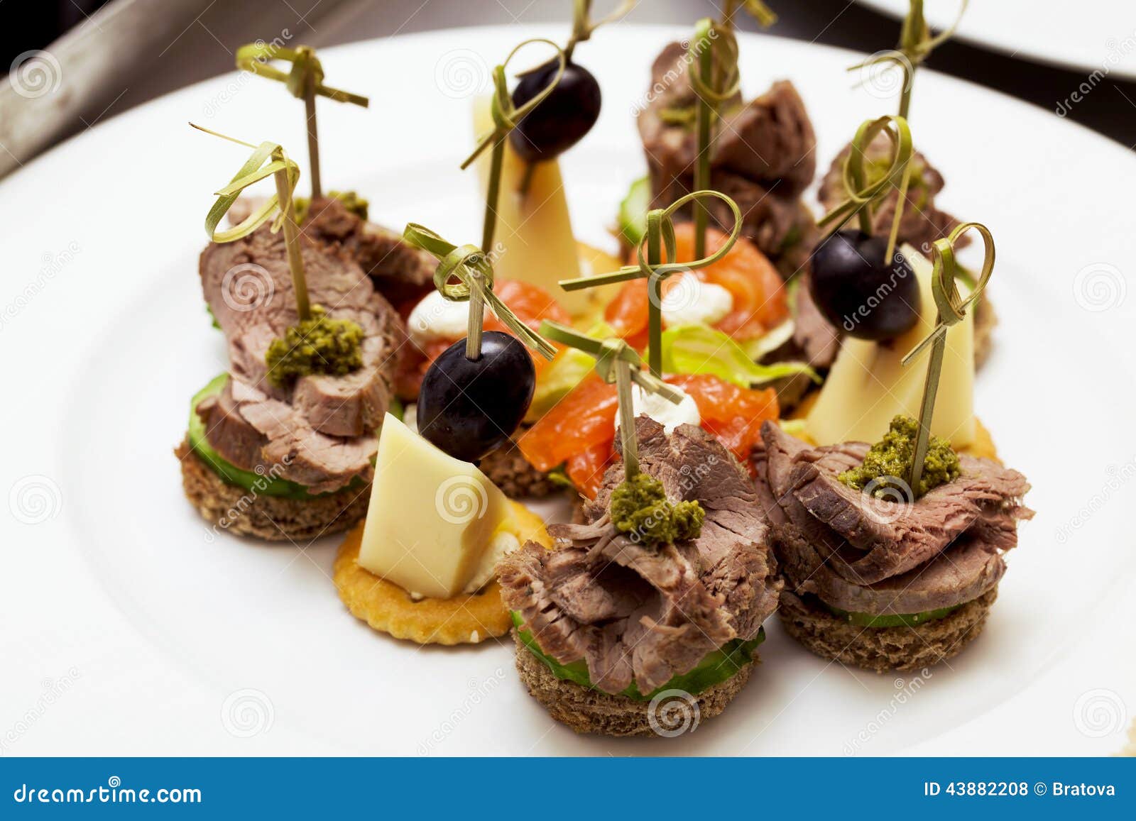 Assorted canapes stock photo. Image of crackers, appetizer - 43882208