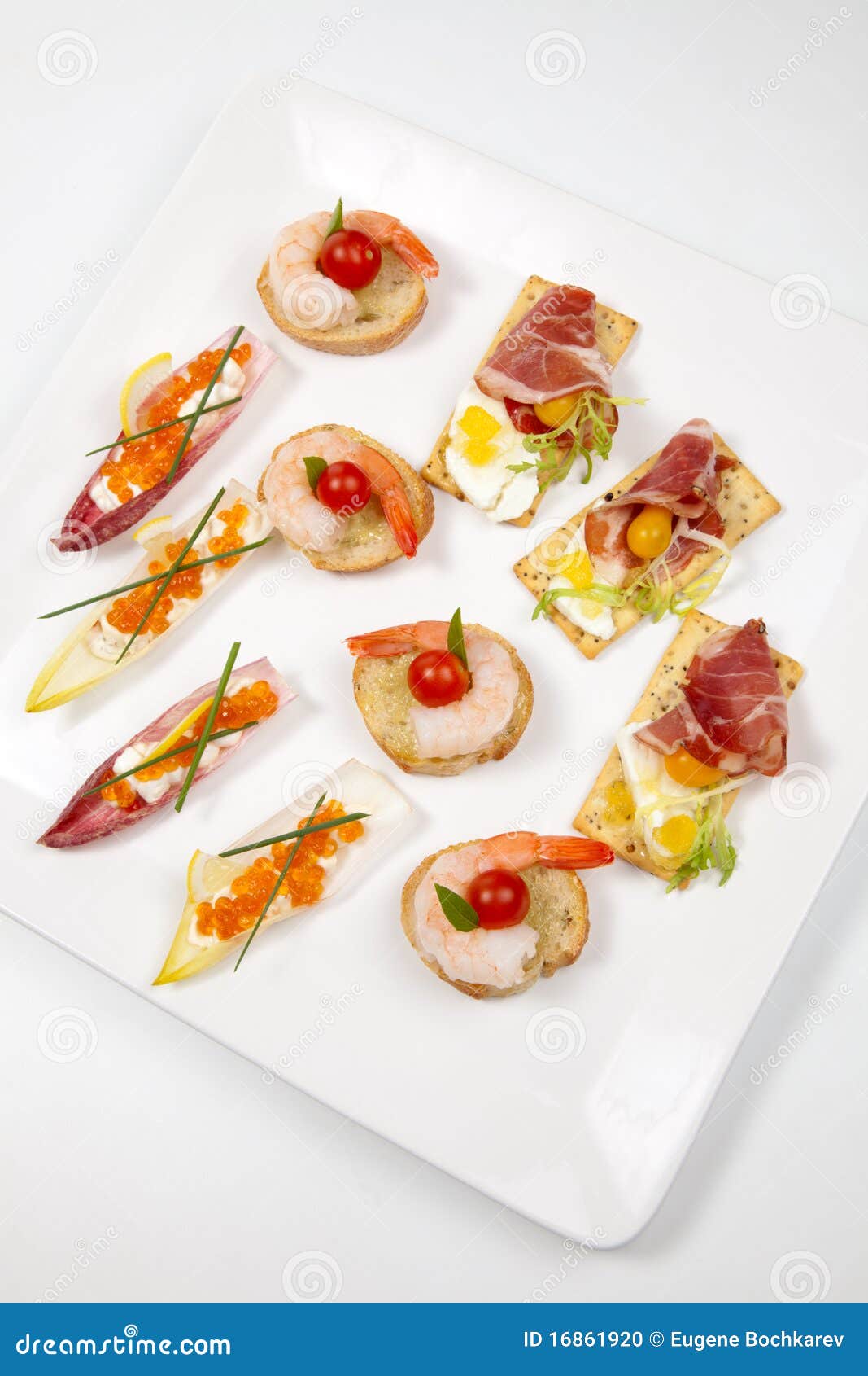 Assorted canapes on tray stock photo. Image of prepared - 16861920