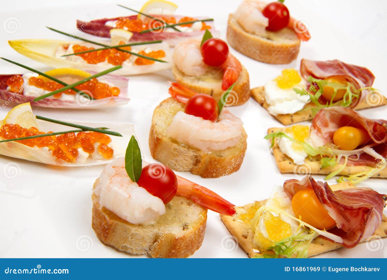 Assorted canapes on tray stock image. Image of cheese - 16861969