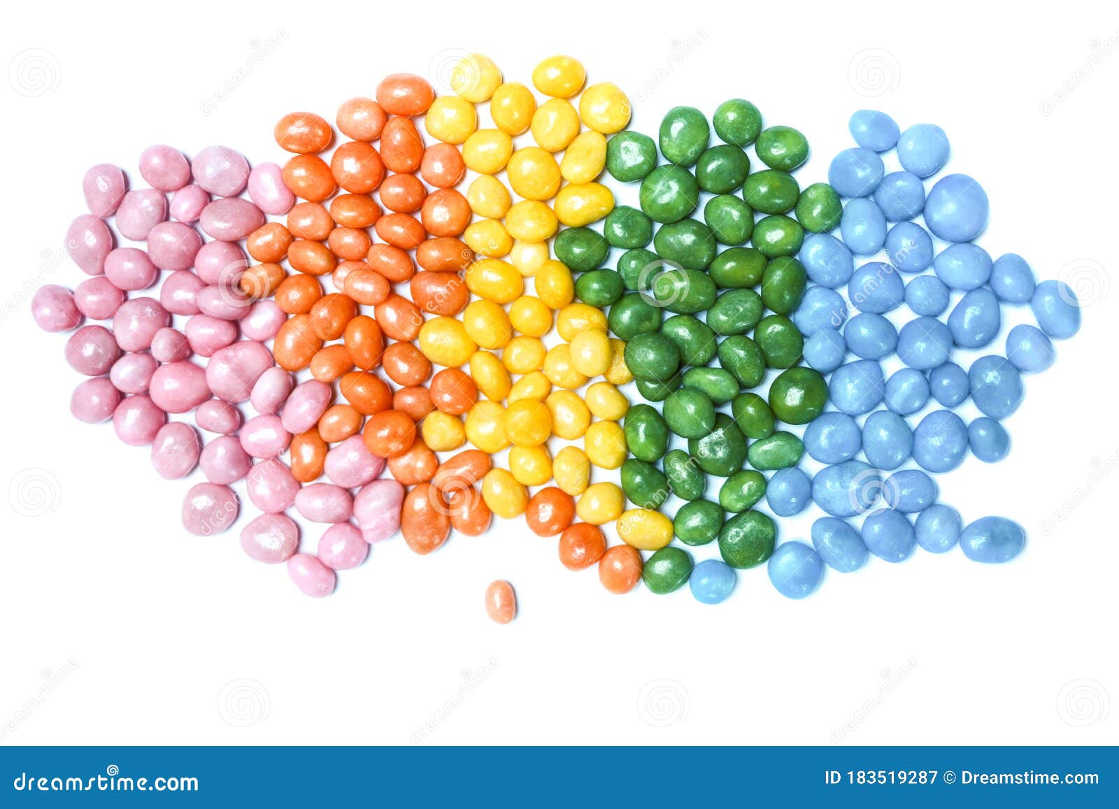 Assorted Candies Placed in an Order and One Out Stock Image - Image of ...