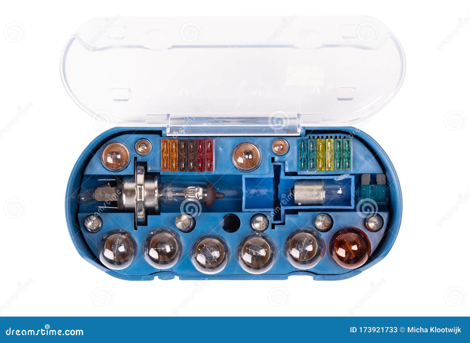 Assorted Car Light Bulbs in a Blue Box, Vintage Stock Image - Image of ...