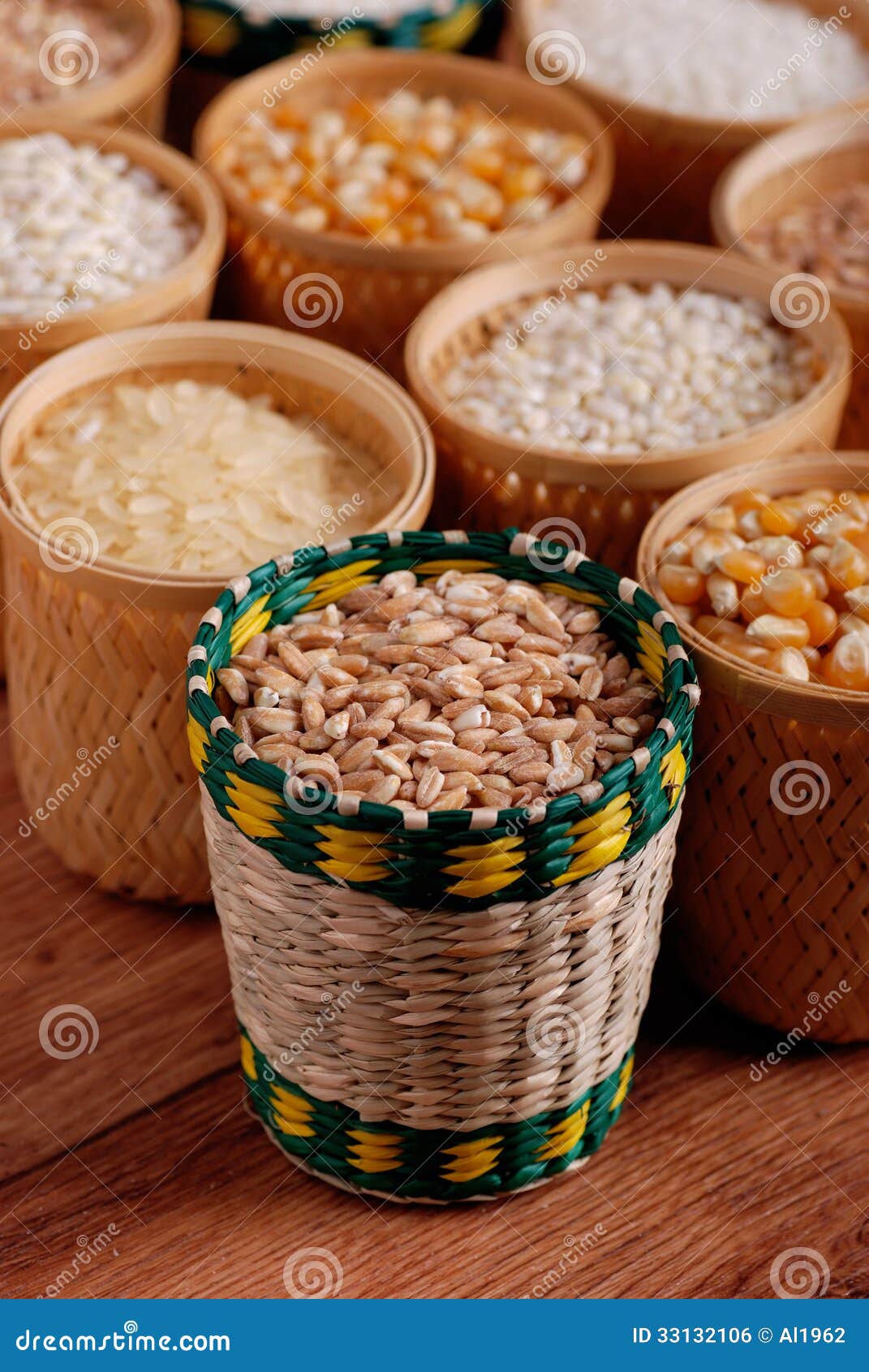 Assorted cereals stock photo. Image of variety, round - 33132106