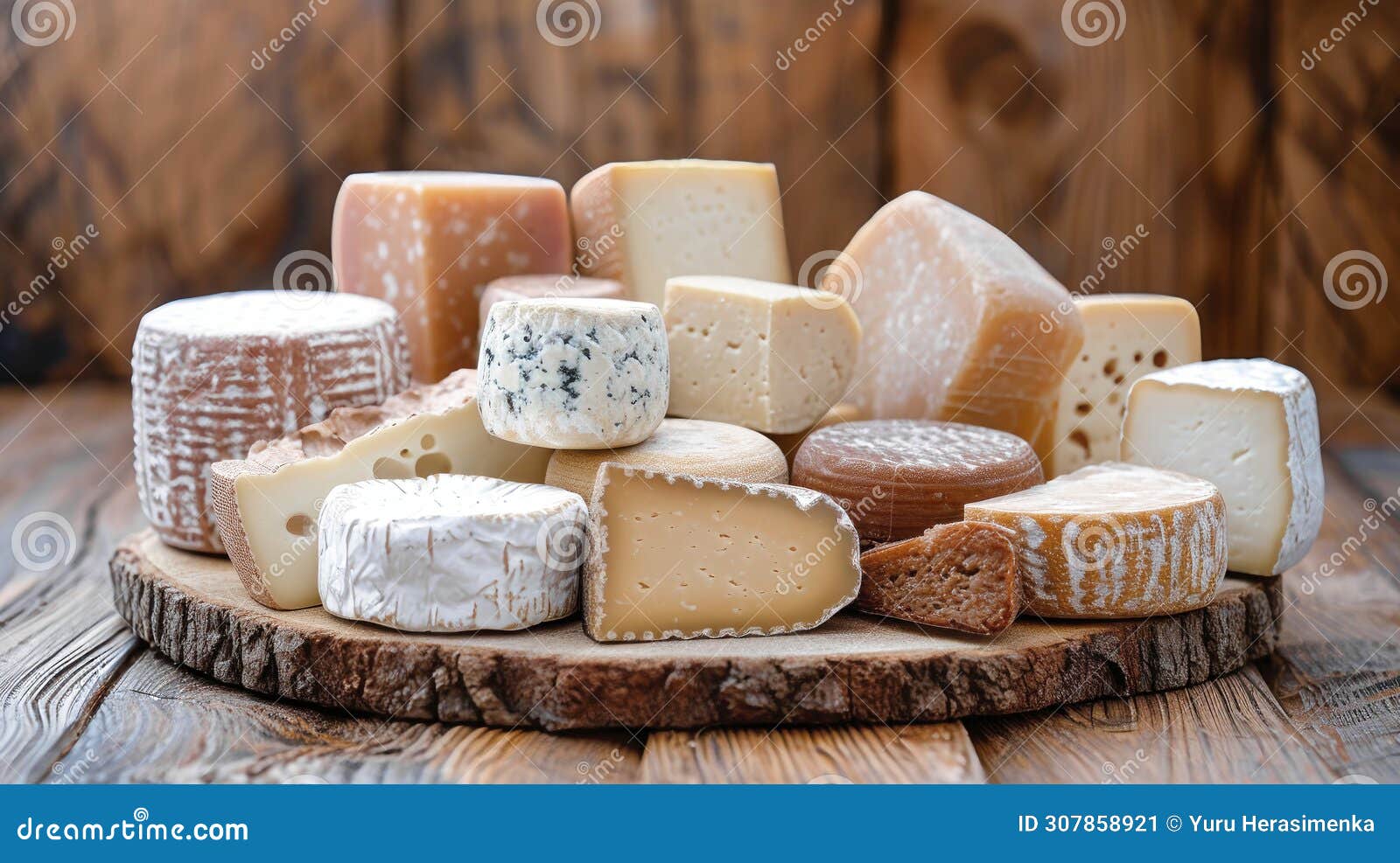 Assorted Cheese Pile on Table Stock Illustration - Illustration of ...