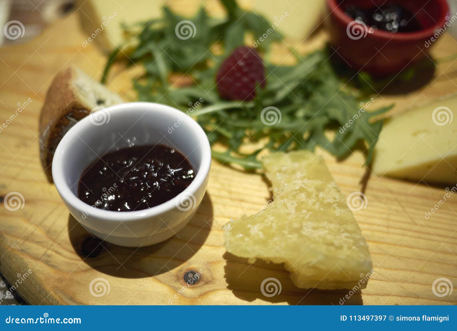 Assorted Cheese Plate with Preserves Stock Image - Image of slice ...