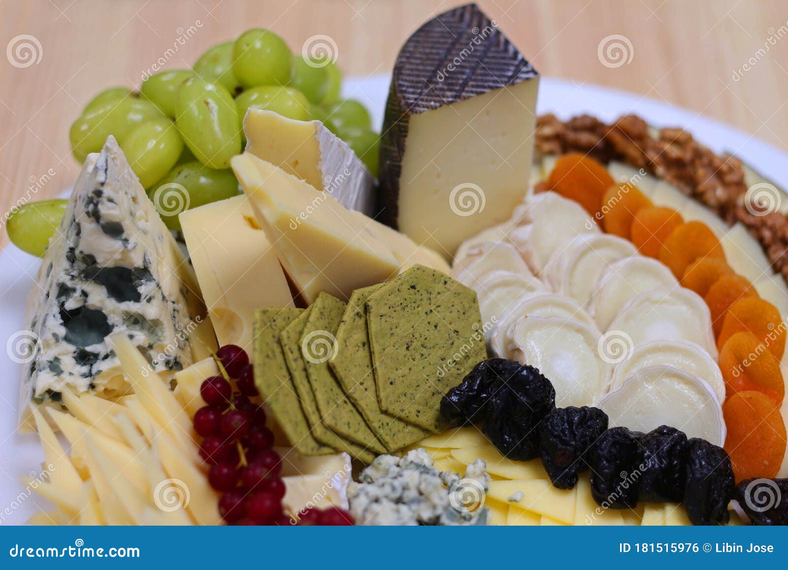 Assorted Cheese Platter in a Buffet Display Stock Photo - Image of ...