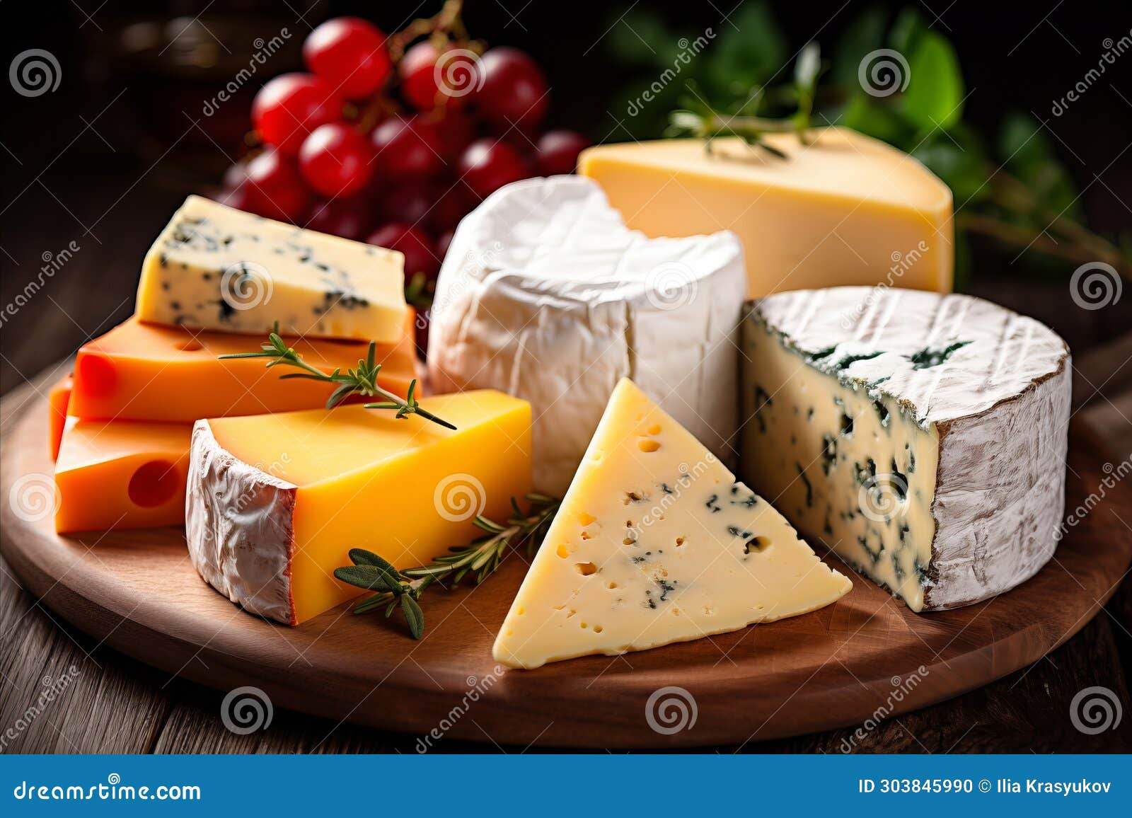 Assorted Cheese Varieties On Table Stock Photography | CartoonDealer ...