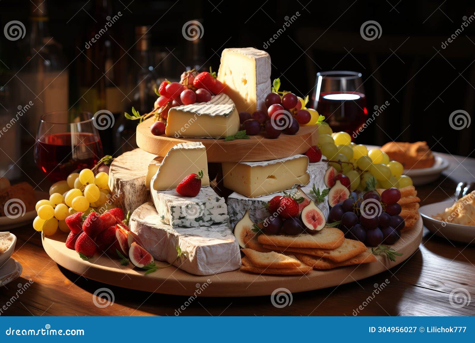 Assorted Cheese Types Displayed Appetizingly on Wooden Table for ...