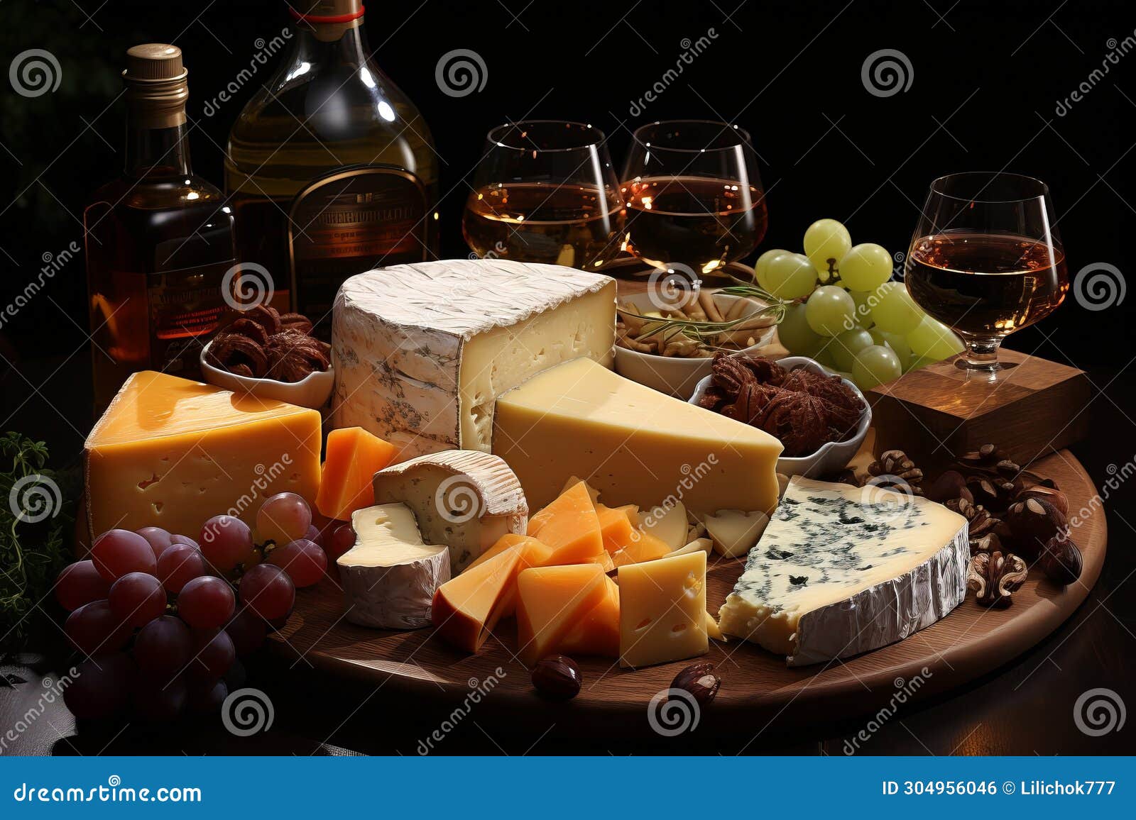 Assorted Cheese Types Displayed Appetizingly on Wooden Table, Variety ...