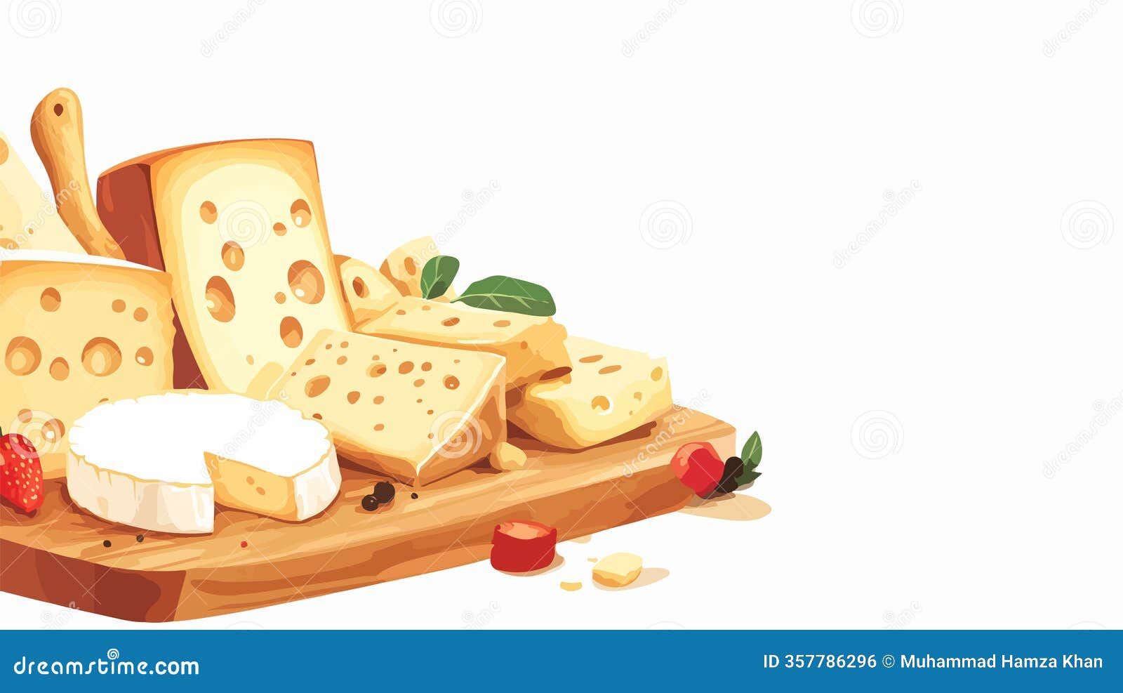 Assorted Cheese Types Vector Illustration for Culinary Design Projects Stock Vector ...