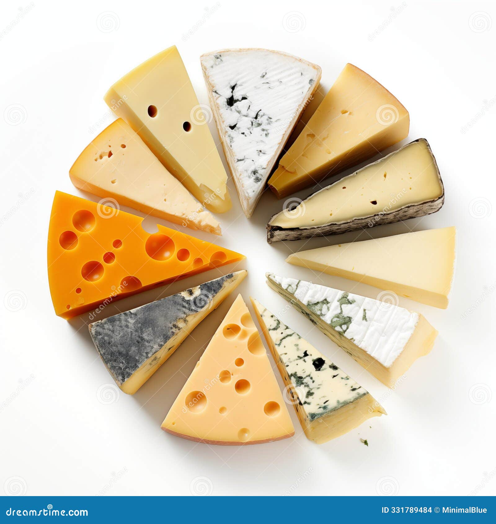 Assorted Cheese Types Stacked In A Variety Isolated On White Background ...