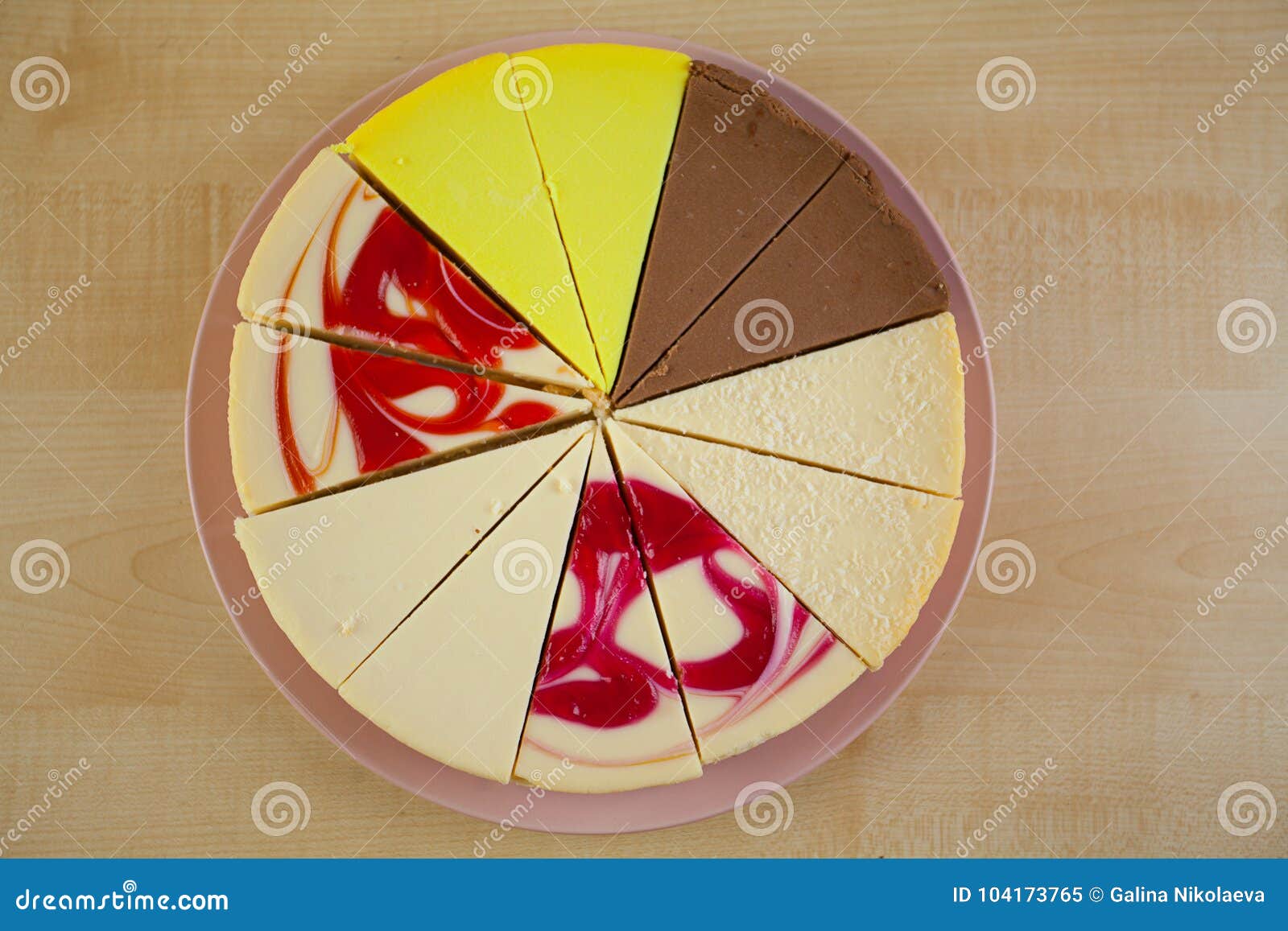Assorted Cheesecake on Plate on White Table Stock Image - Image of ...