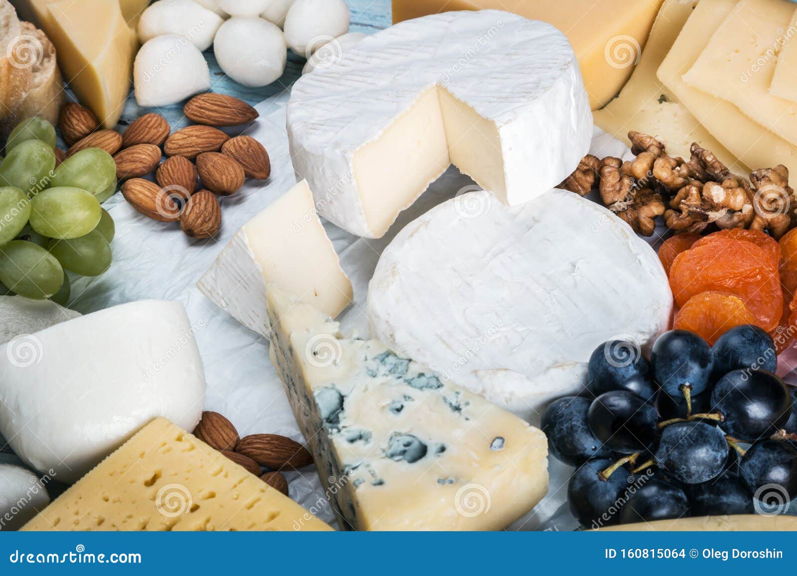 Assorted Cheeses, Soft, Hard, Rennet and Brine with Fruits, Nuts Stock ...