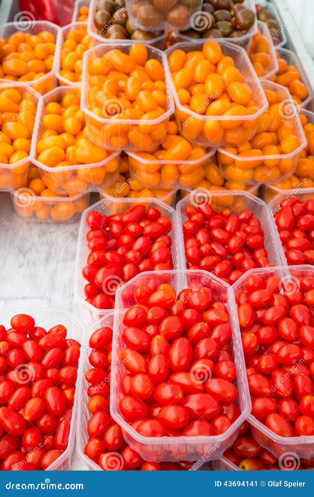 Assorted cherry tomatoes stock image. Image of crates - 43694141