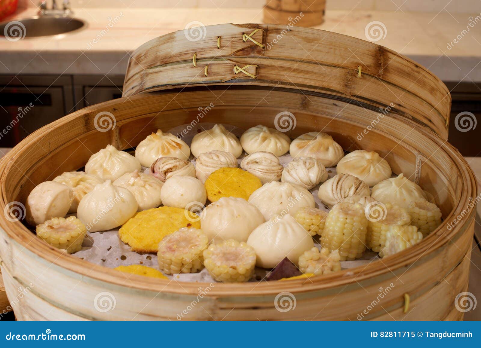 Assorted Chinese buns stock image. Image of steamed, asian - 82811715