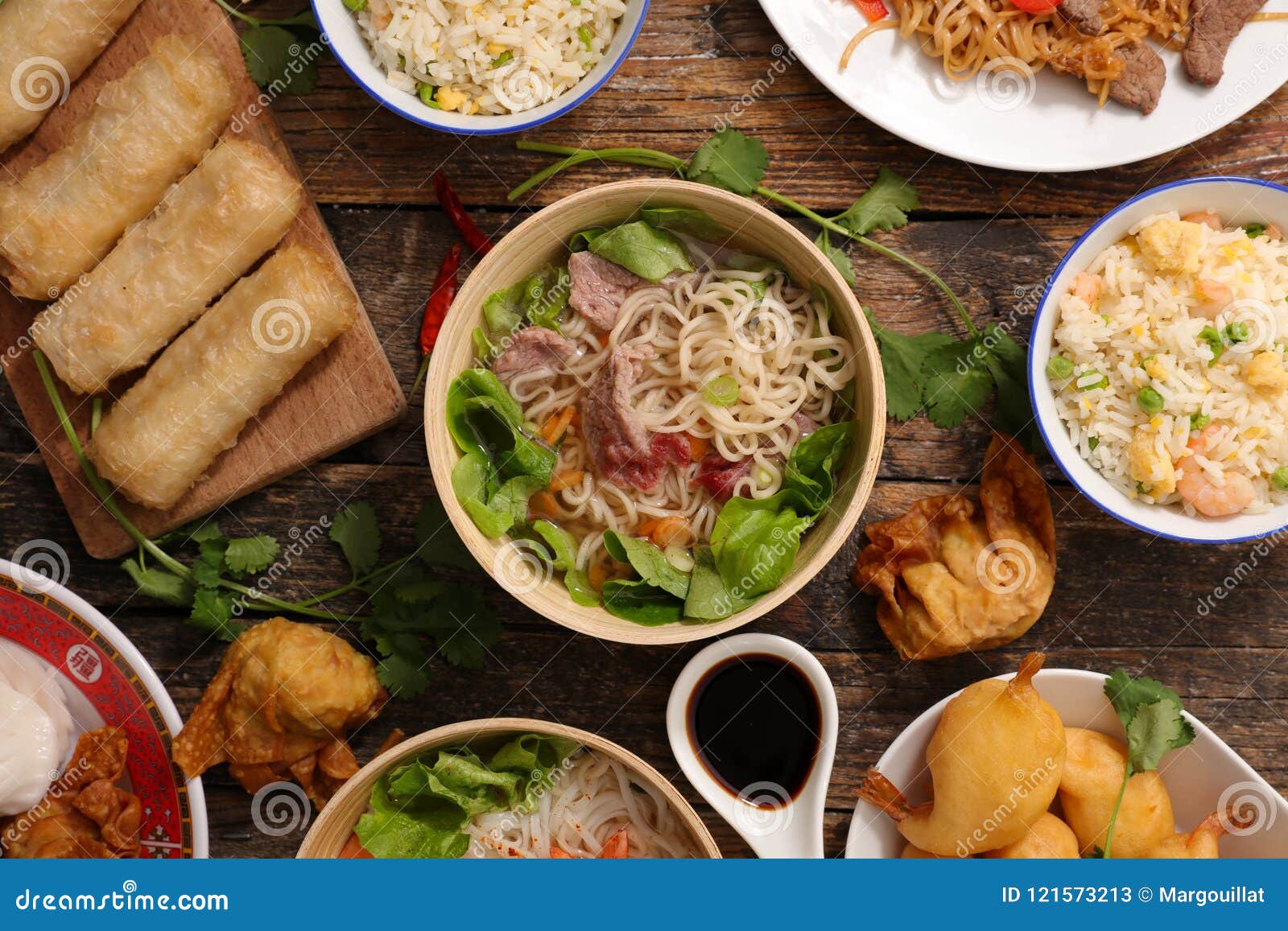 Assorted chinese food stock image. Image of lunch, asia - 121573213