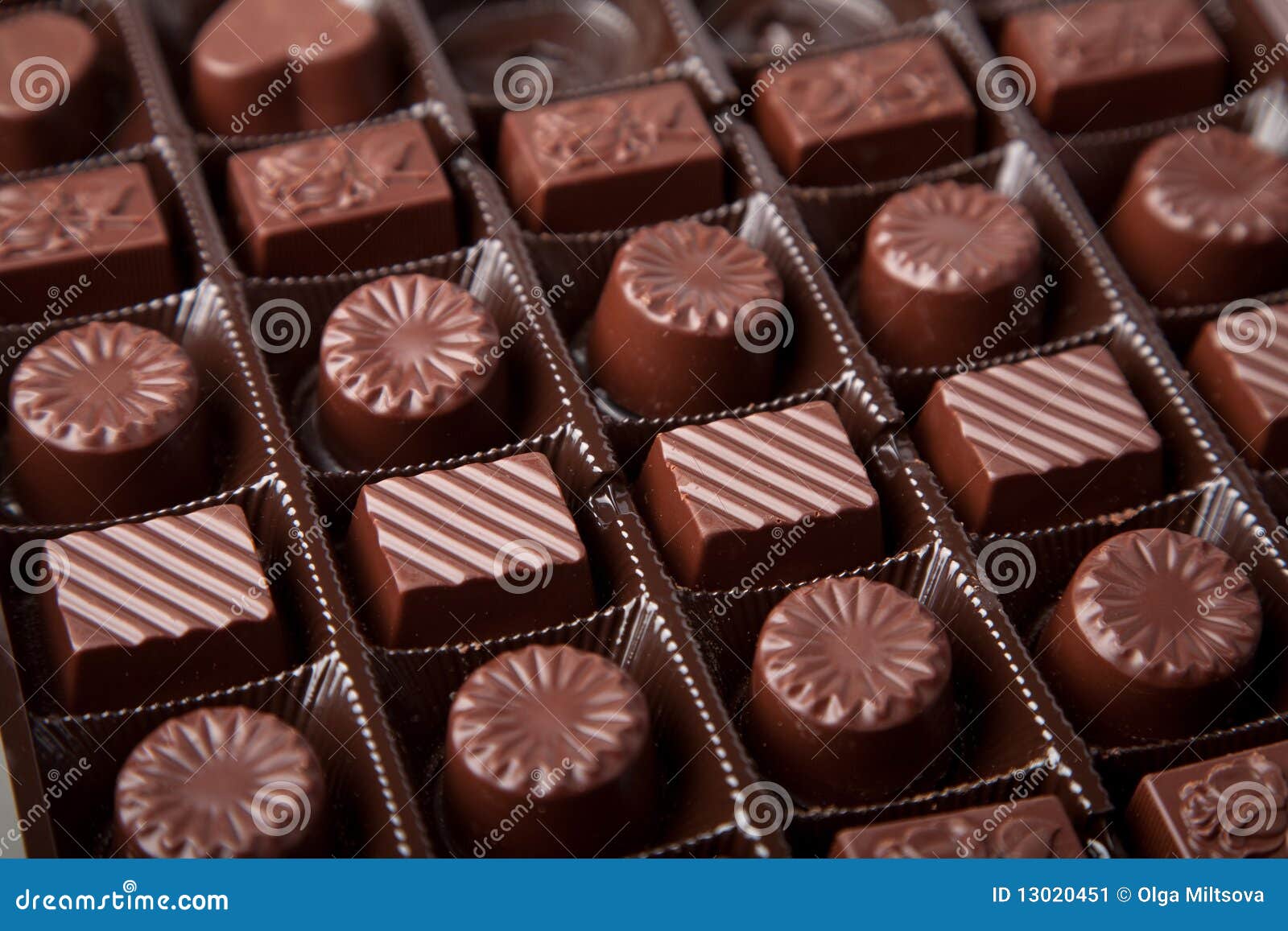 Assorted Chocolate Candies in Box Stock Image - Image of chocolate ...
