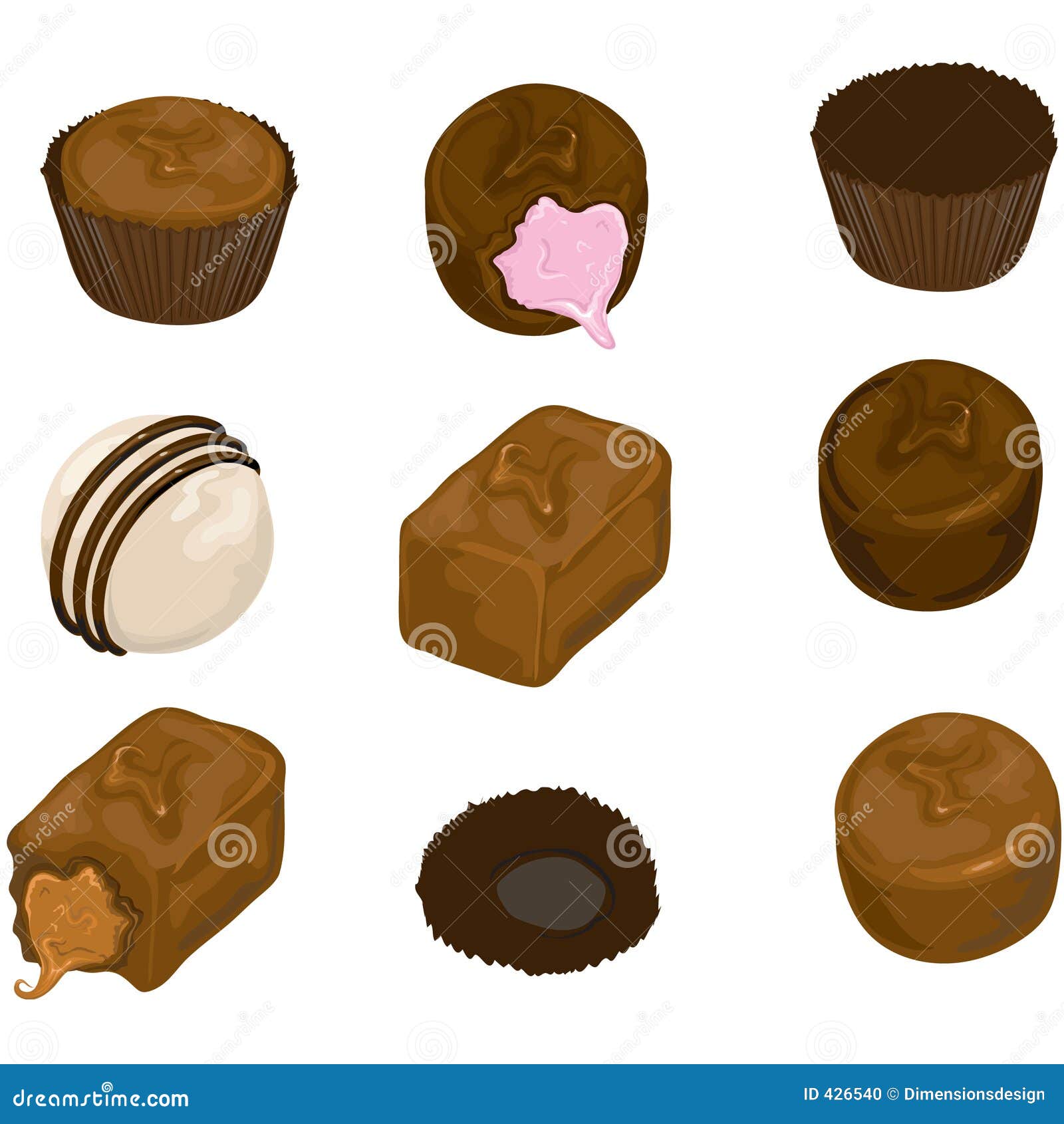 Assorted chocolate candy stock vector. Illustration of celebration - 426540