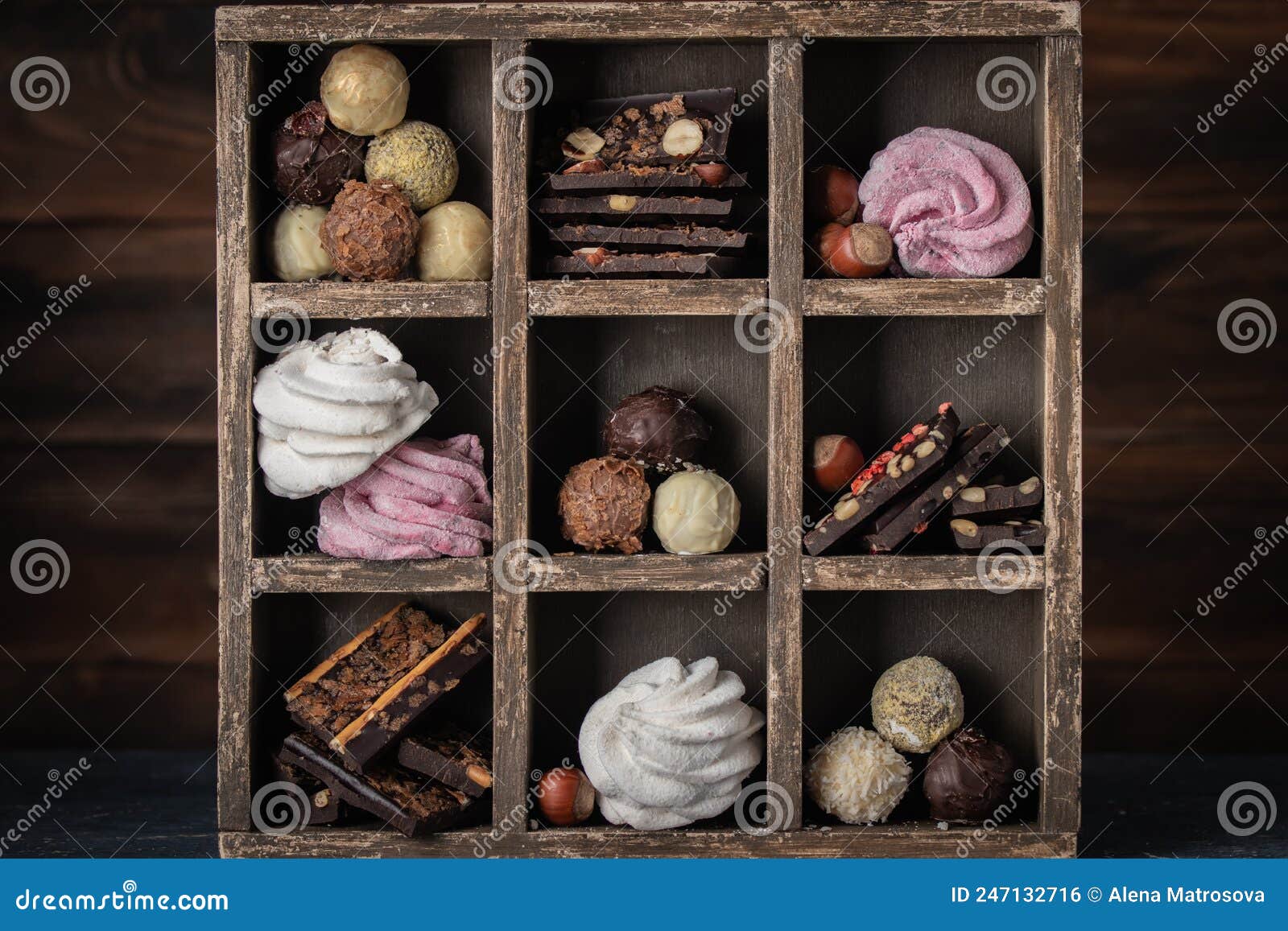 Assorted Chocolate Sweets in a Box Stock Photo - Image of healthy ...