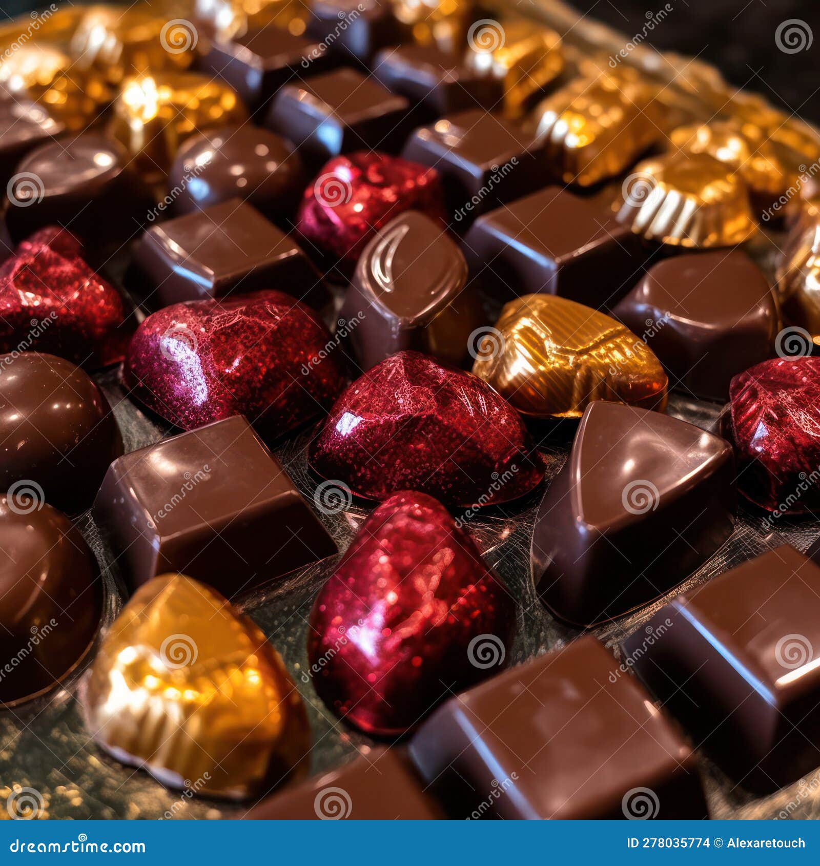 Assorted Chocolate Sweets from Different Types of Chocolate Stock ...