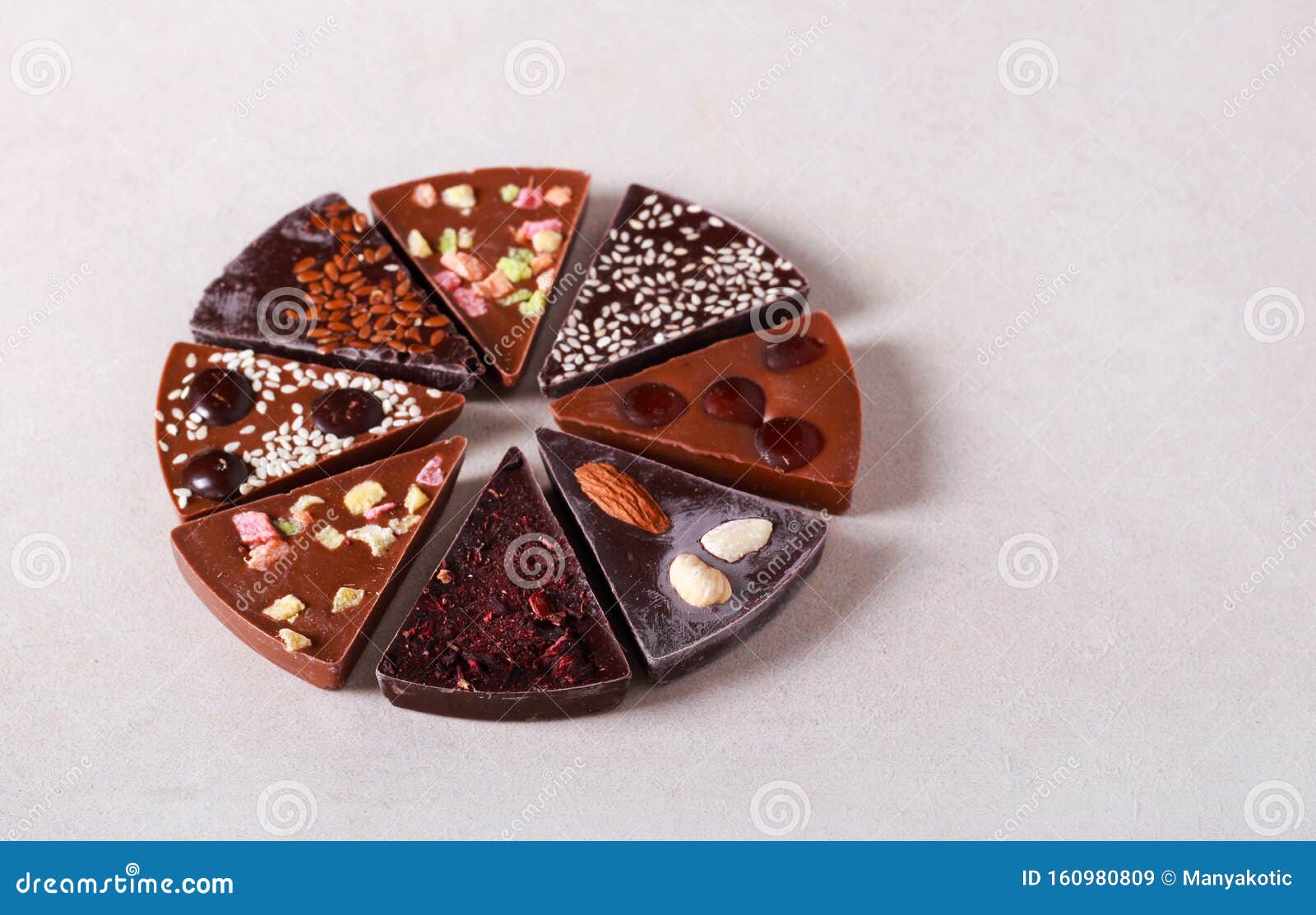 Assorted Chocolate Triangles Stock Image - Image of dark, sorts: 160980809