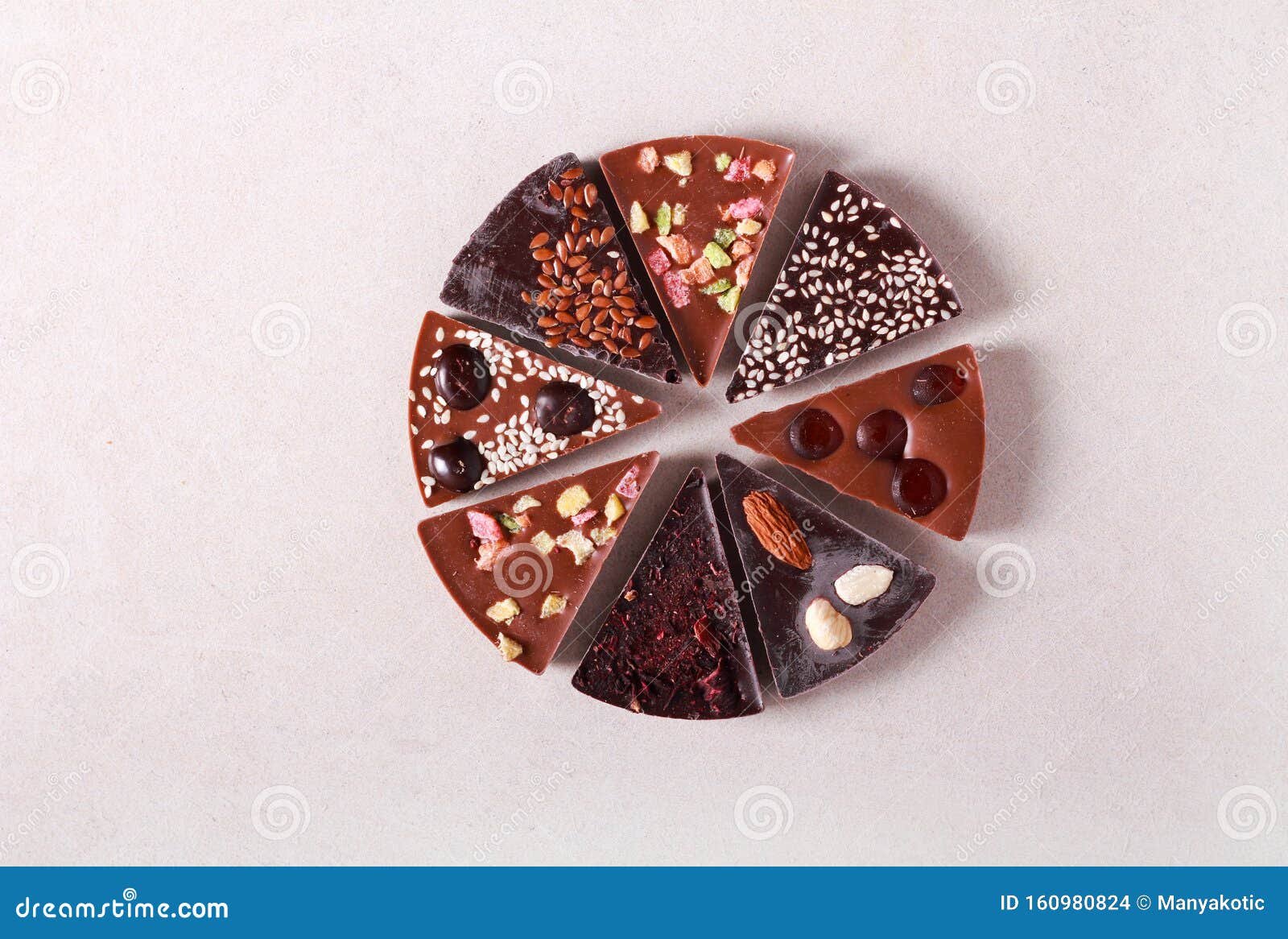 Assorted Chocolate Triangles Stock Photo - Image of sweet, sesame ...