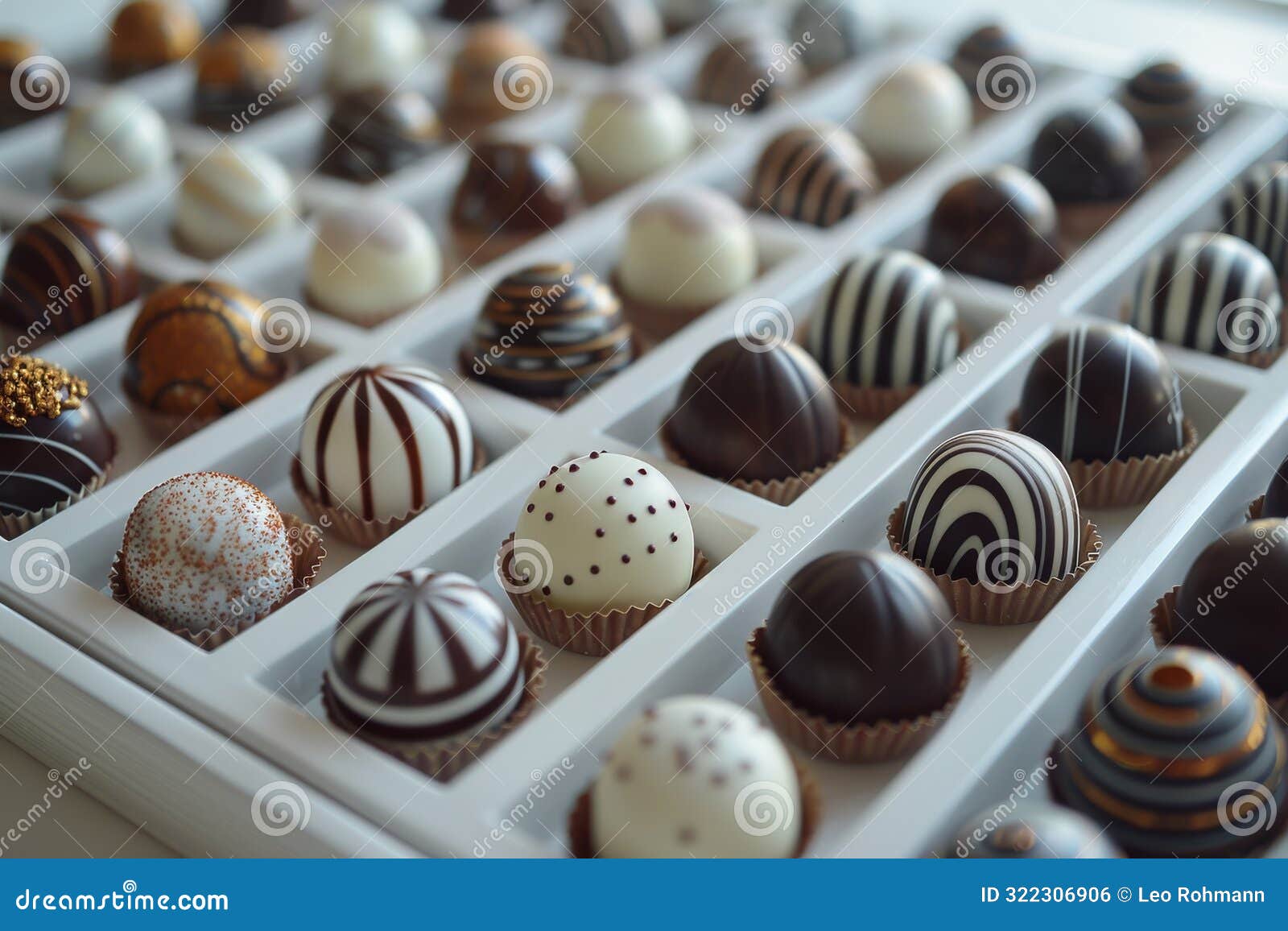 Assorted Chocolate Truffles with Intricate Patterns, Perfect for a Rich ...