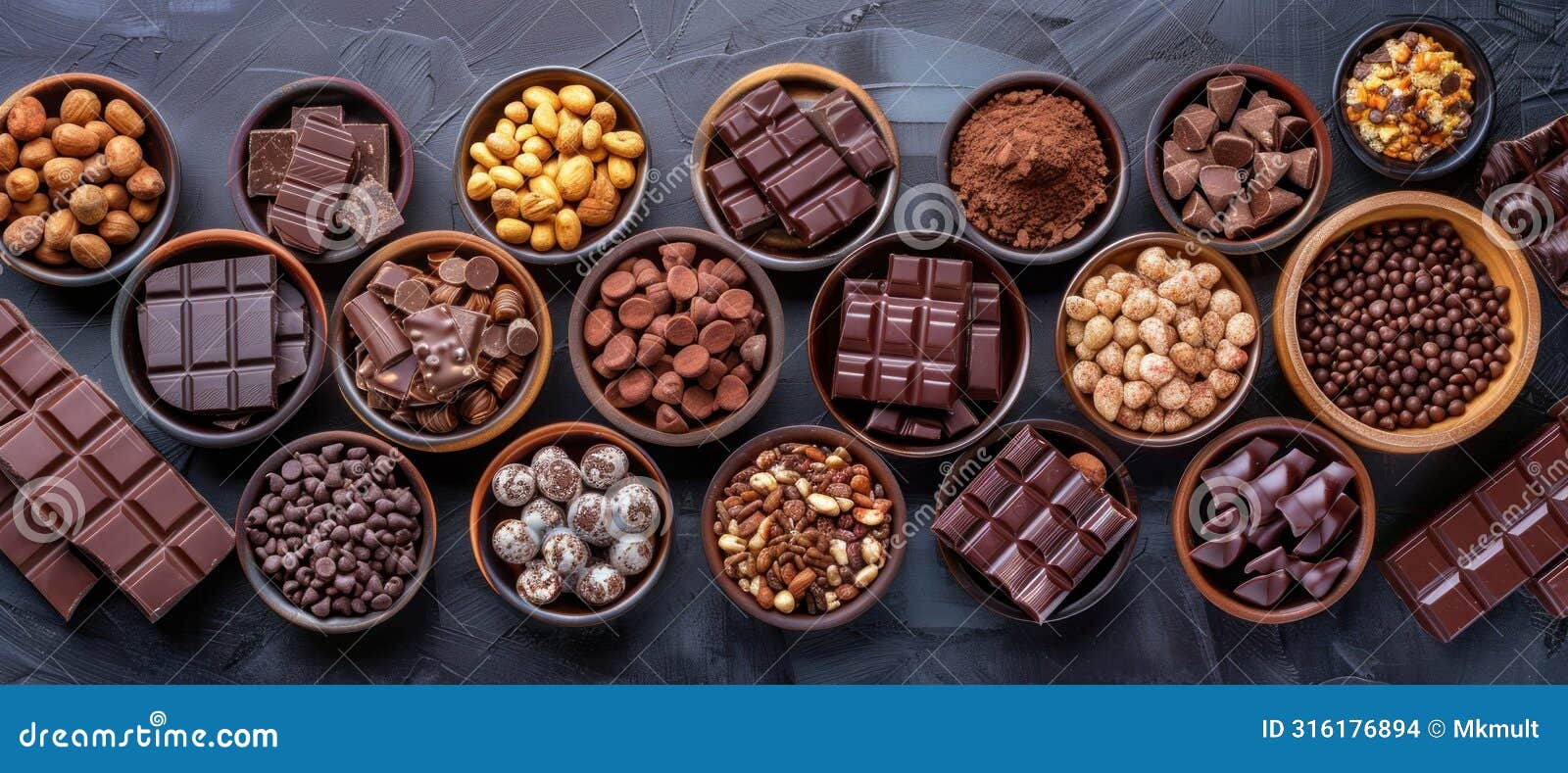 Assorted Chocolate Varieties on Table Stock Photo - Image of sugary ...