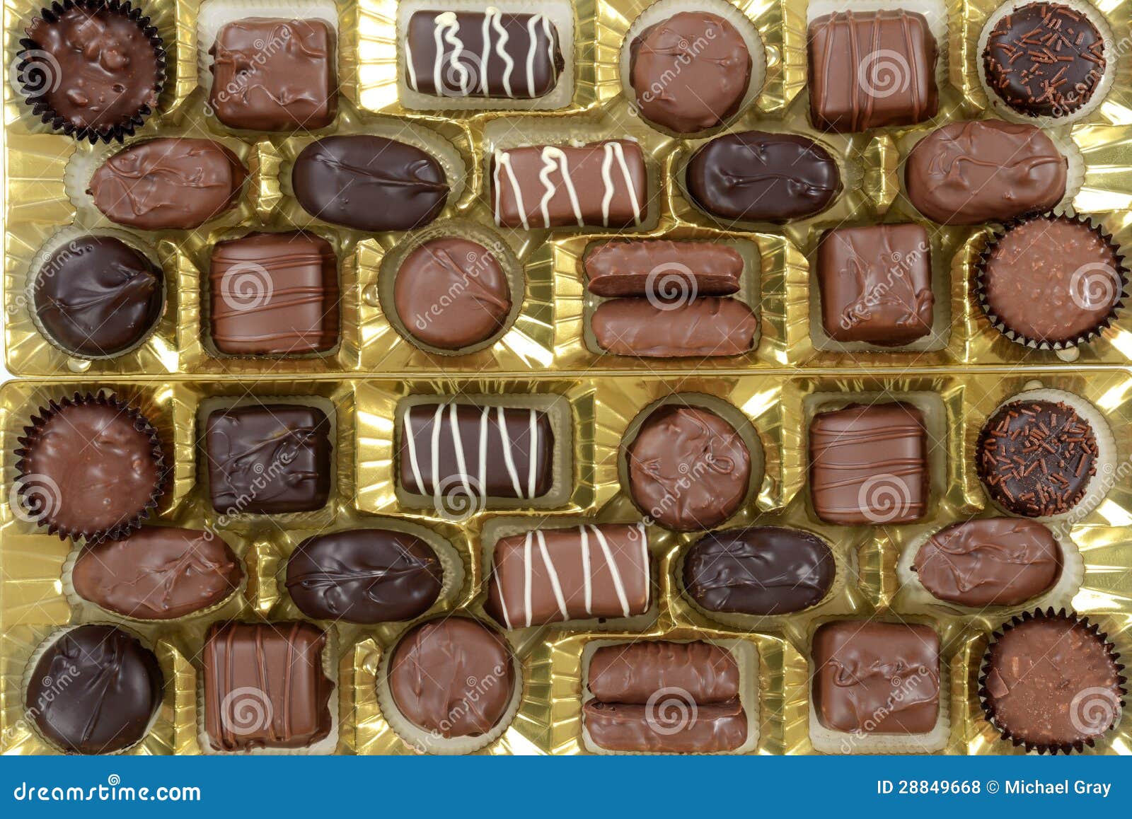Assorted chocolates stock photo. Image of desire, closeup - 28849668