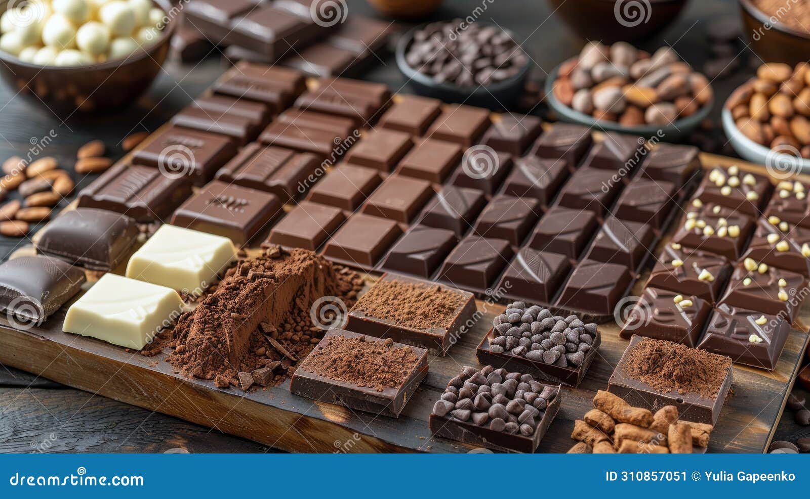 Assorted Chocolates Displayed on a Table Stock Image - Image of sugar ...