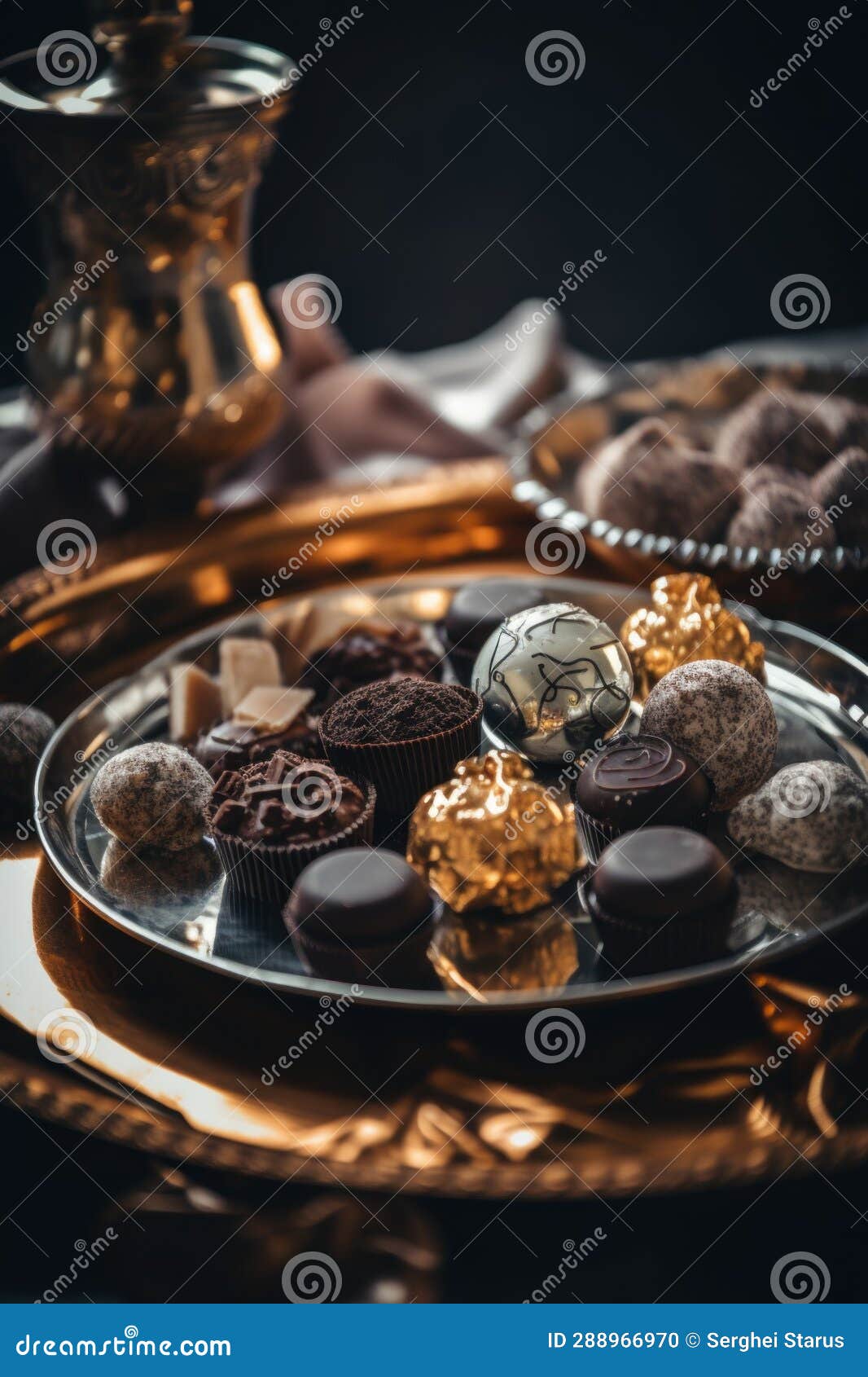 Assorted Chocolates Luxury Chocolate Bonbons Close Up Food