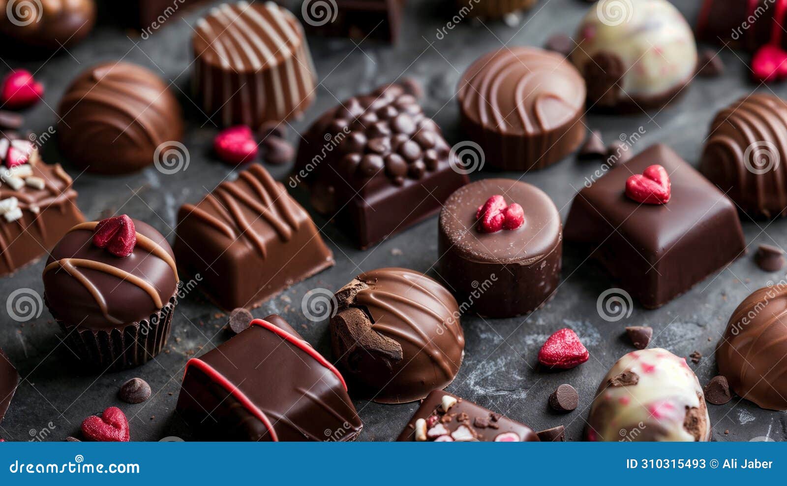 Assorted Chocolates on Table Stock Illustration - Illustration of ...