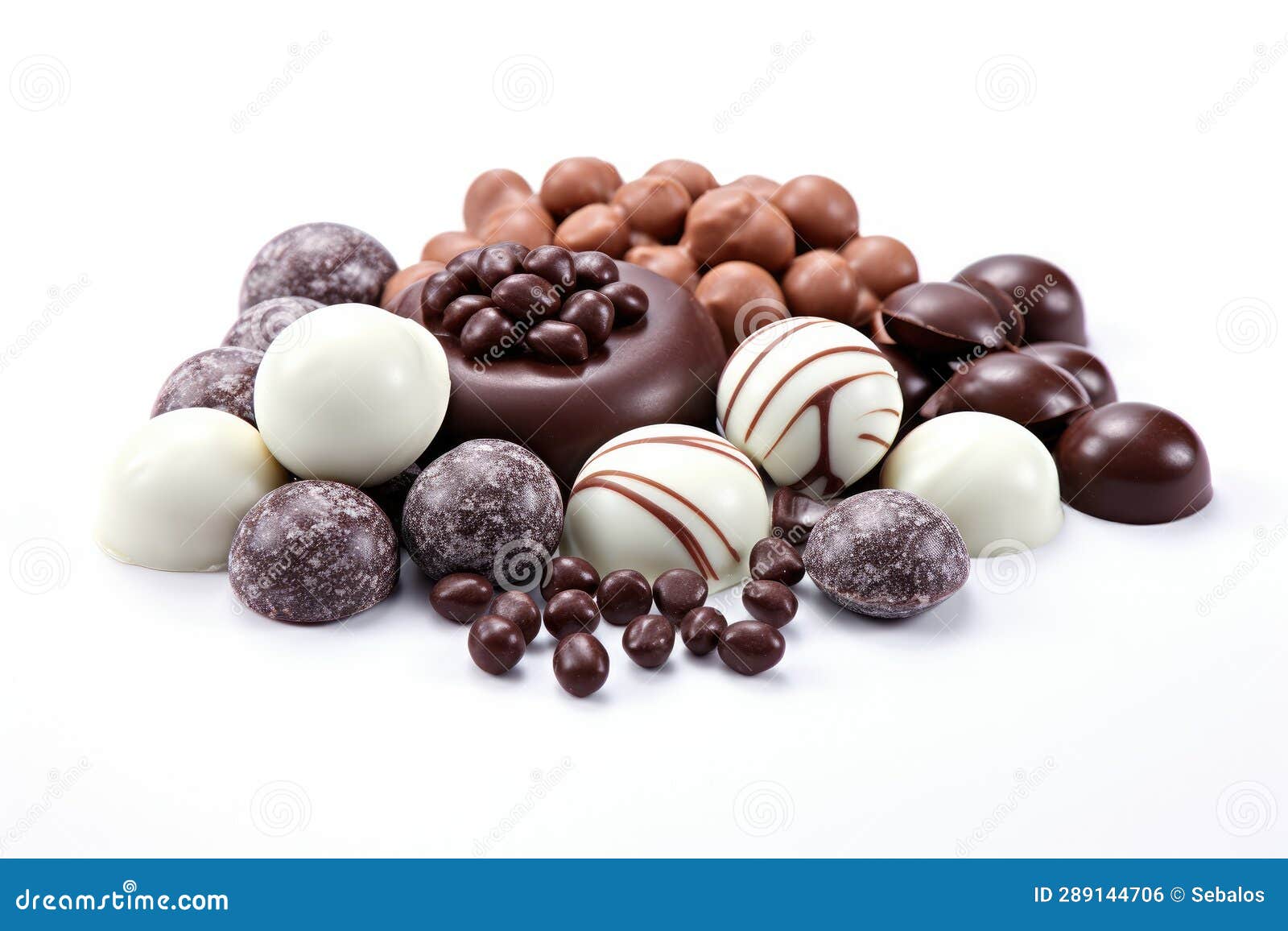 Assorted Chocolates on a White Table. the Chocolates are of Different ...