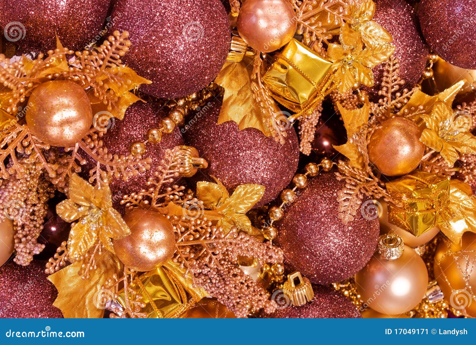 Assorted Christmas Decorations - Baubles, Garlands Stock Image - Image ...