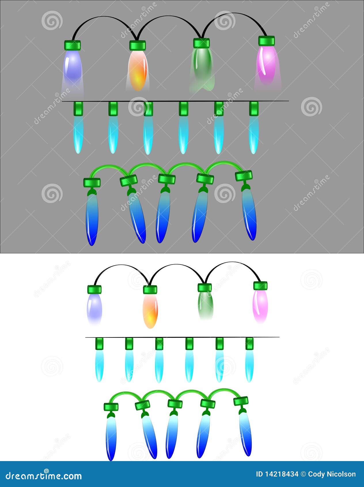 Assorted christmas lights stock illustration. Illustration of lighting ...