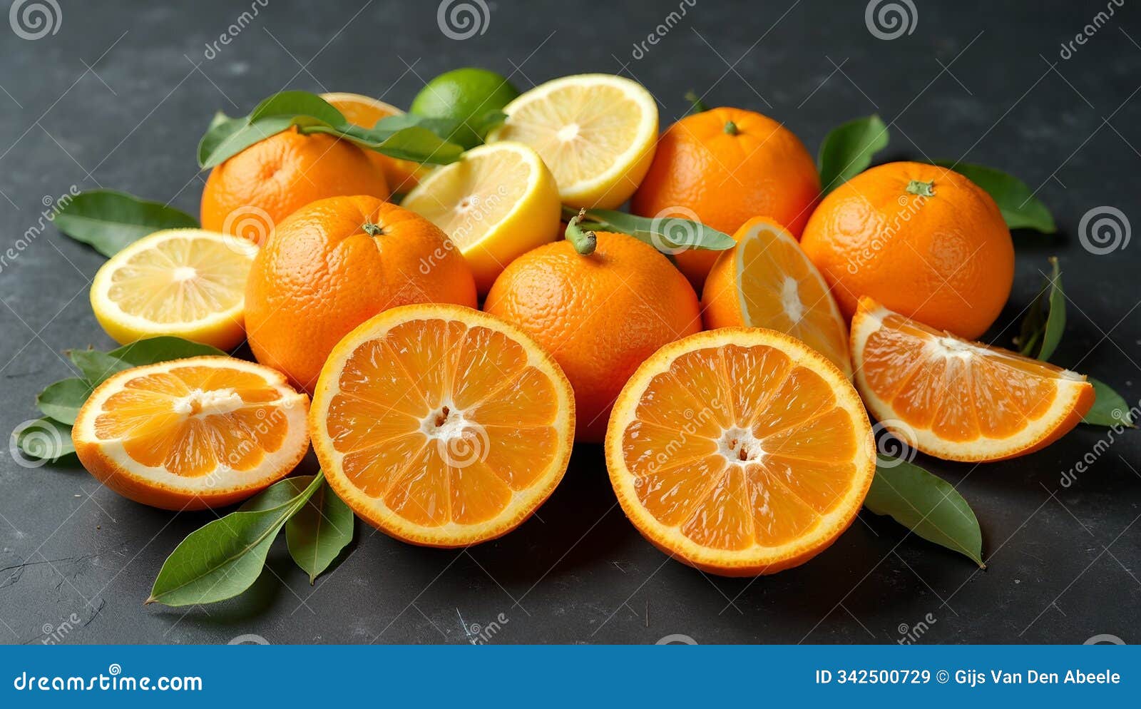 Assorted Citrus Fruits On A Plate Stock Illustration | CartoonDealer ...