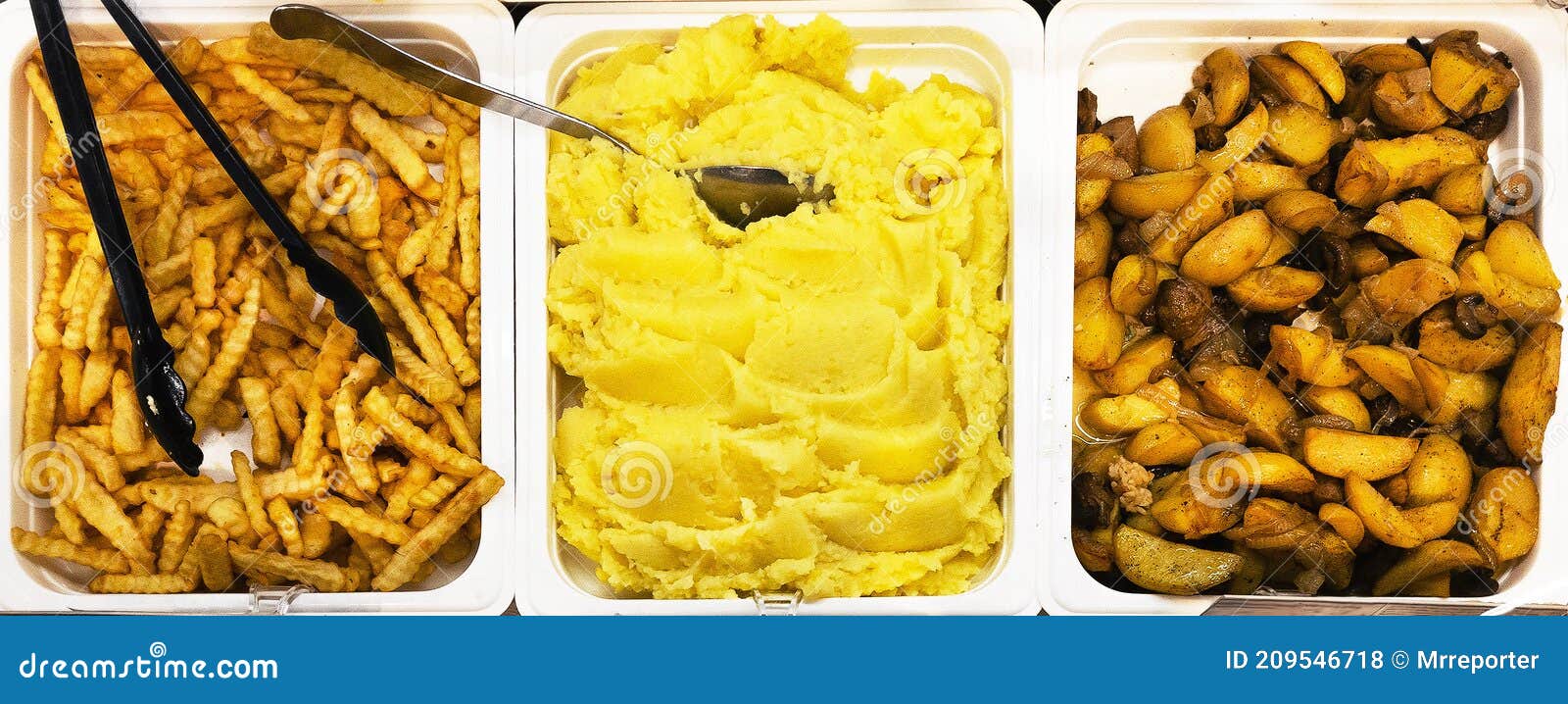 Assorted Classic Potato Garnishes in Shop Stock Photo - Image of ...