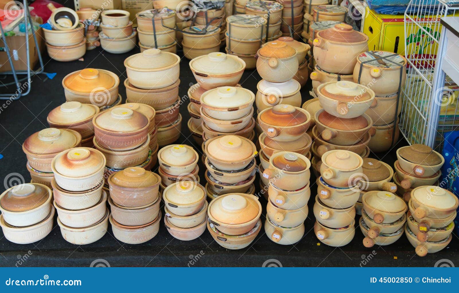 Assorted Clay Pots, Clay Containers Stock Photo - Image of kitchenware ...