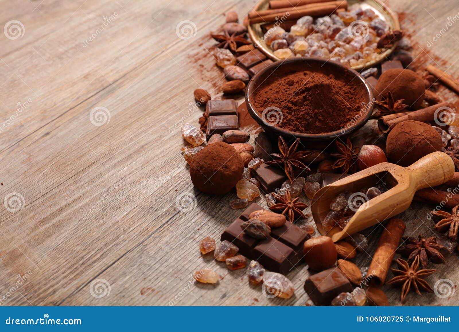 Assorted Cocoa,nut, and Sugar Stock Image - Image of cinnamon, spice ...