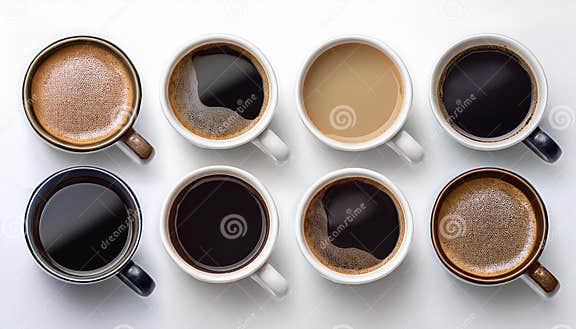 Assorted Coffee Selection Set Stock Illustration - Illustration of ...